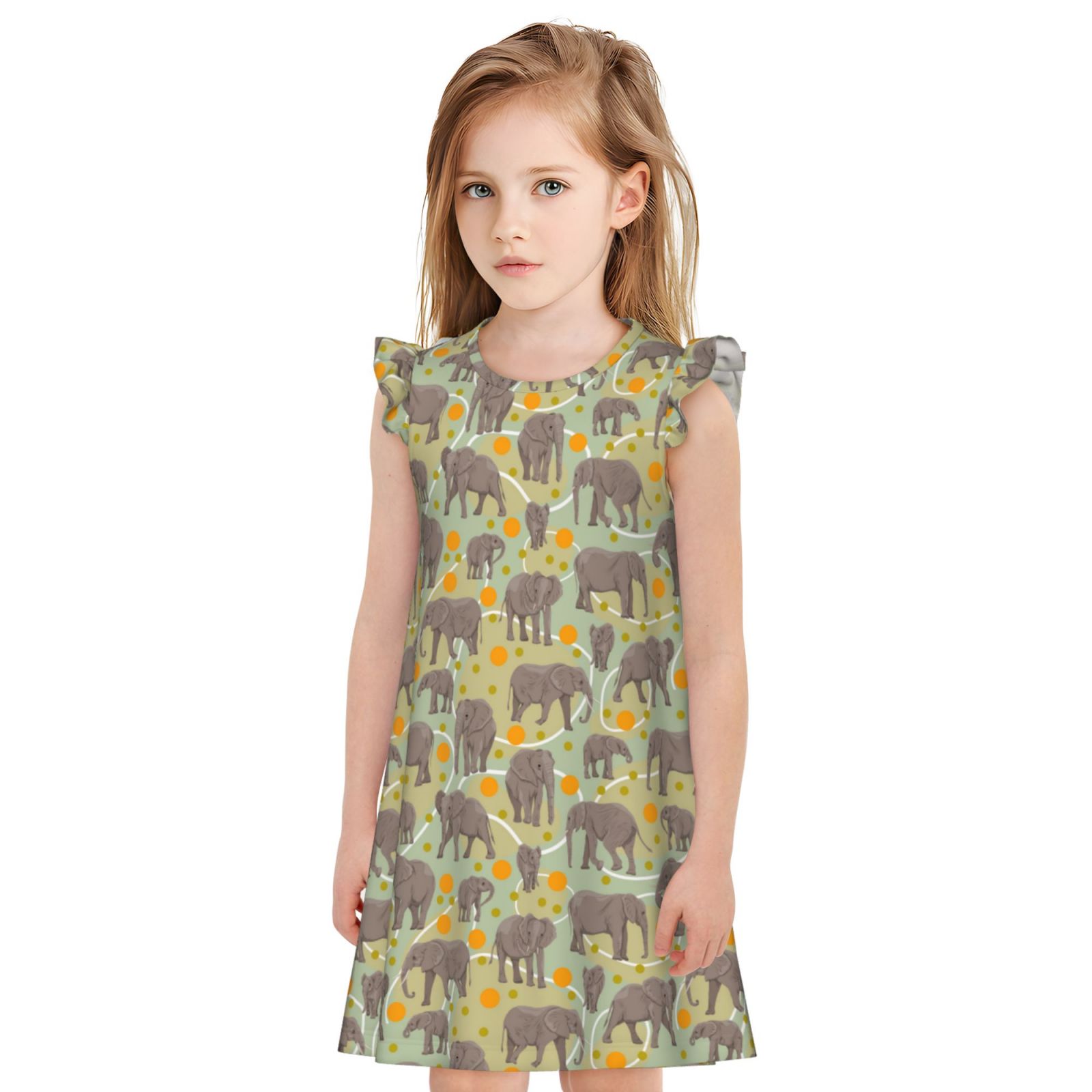 Daiia African bush elephant Print Girls Nightgowns, Unicorn Nightgown ...