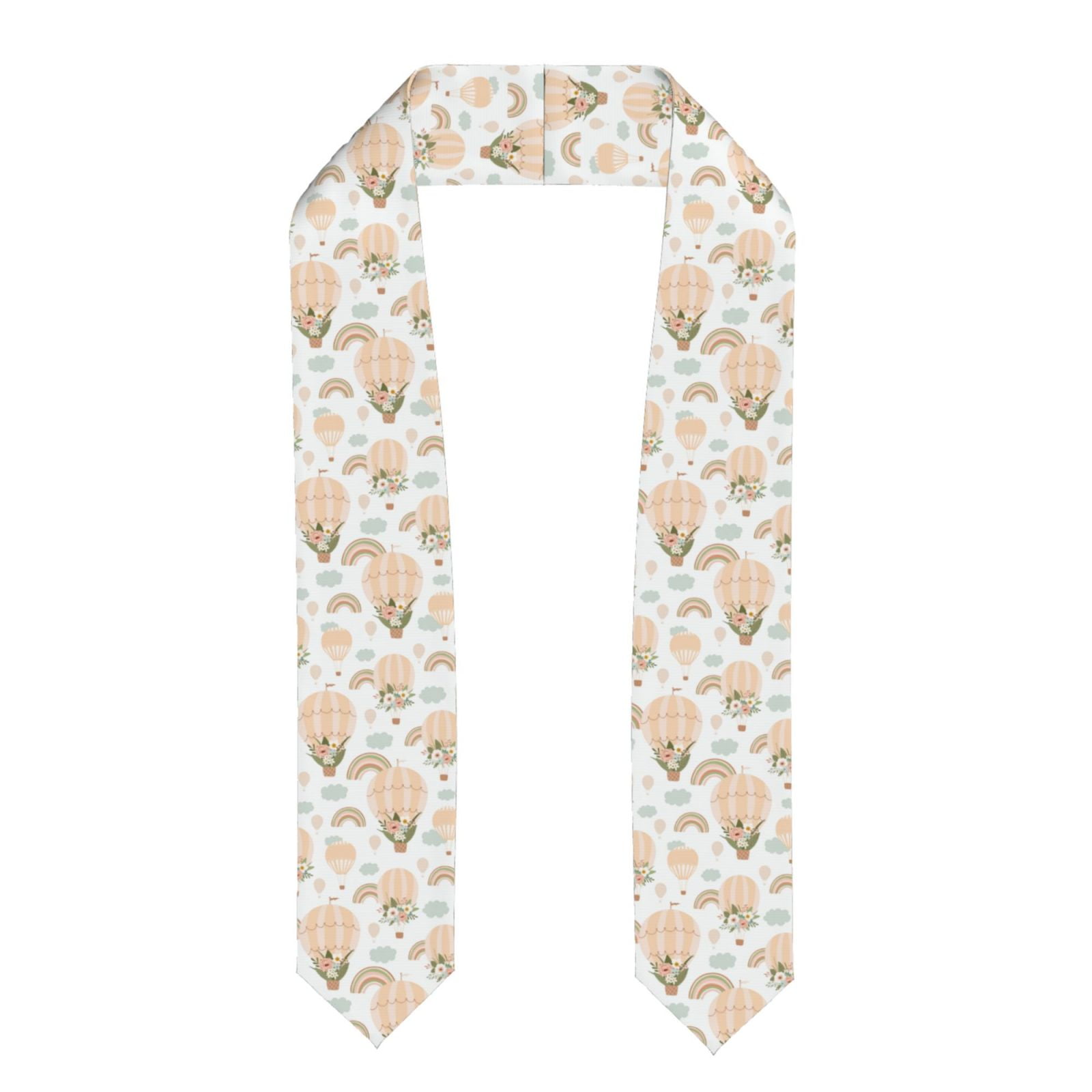 Daiia Air Balloon and Flower Pattern Graduation Shawl Stole – Satin ...