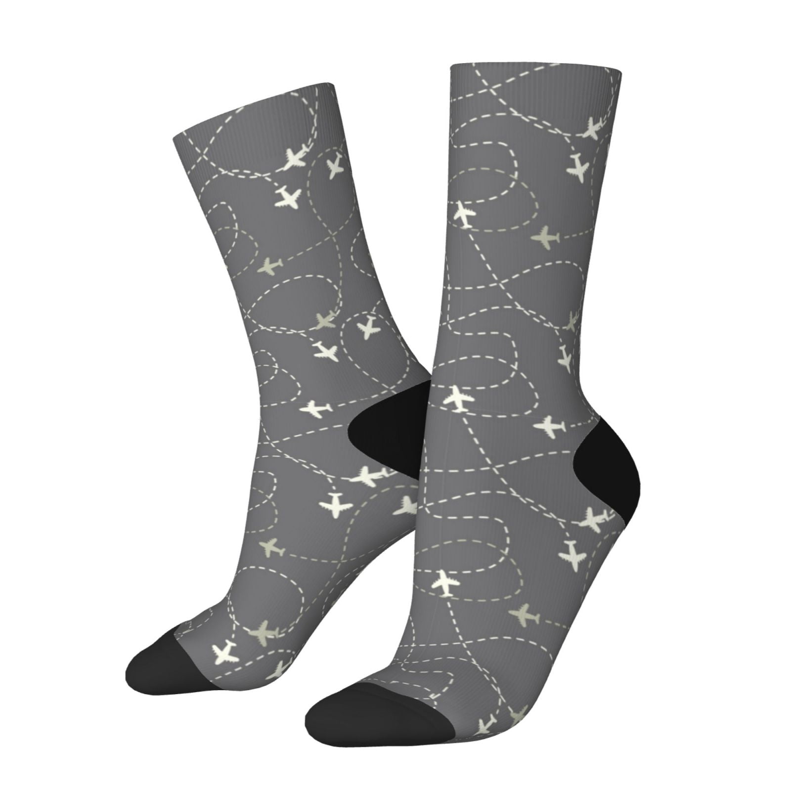 Daiia Airplane Routes Around The World Print Crew Socks – Soft ...
