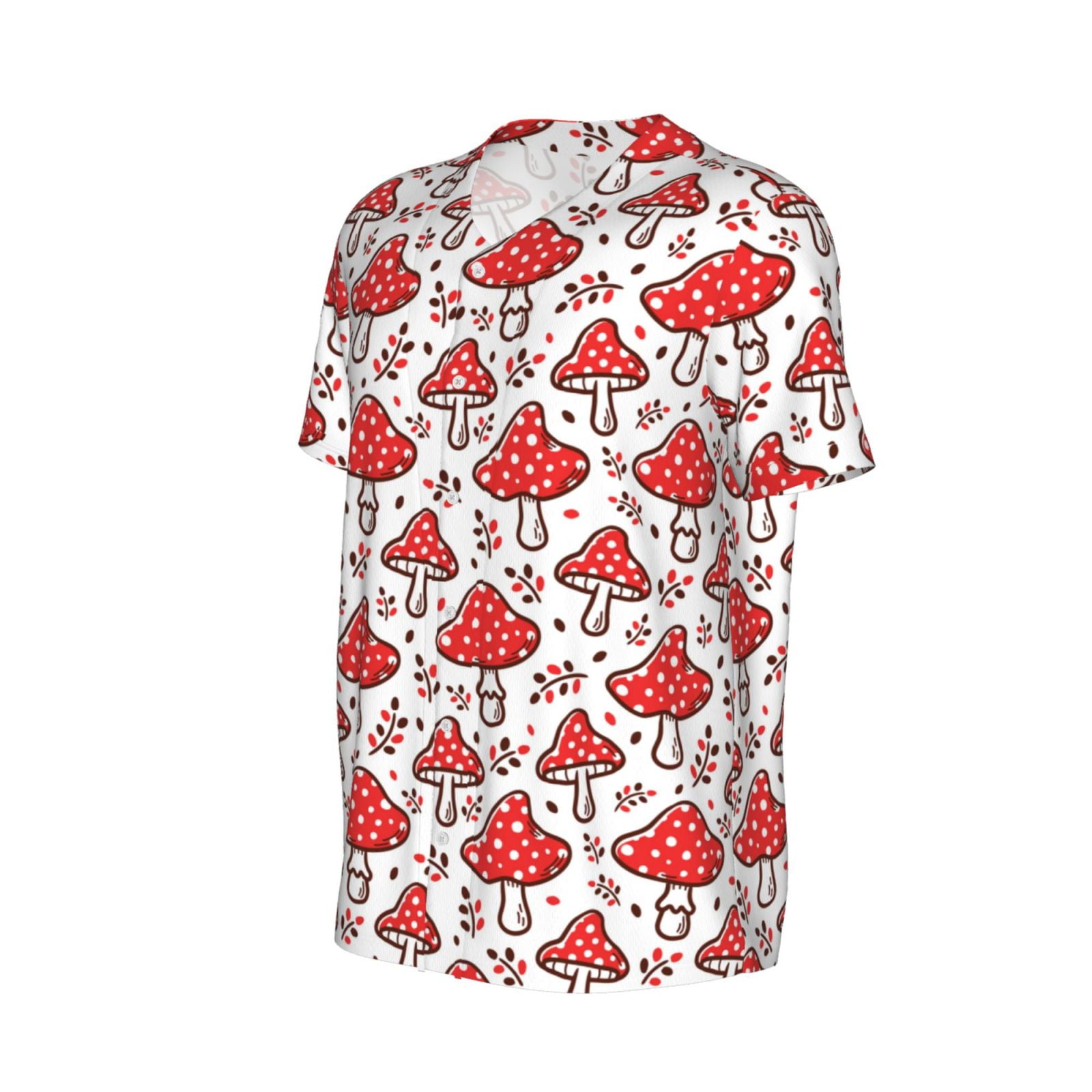 Daiia Amanita Red Mushroom Mens Baseball Jersey Button Down Shirts ...