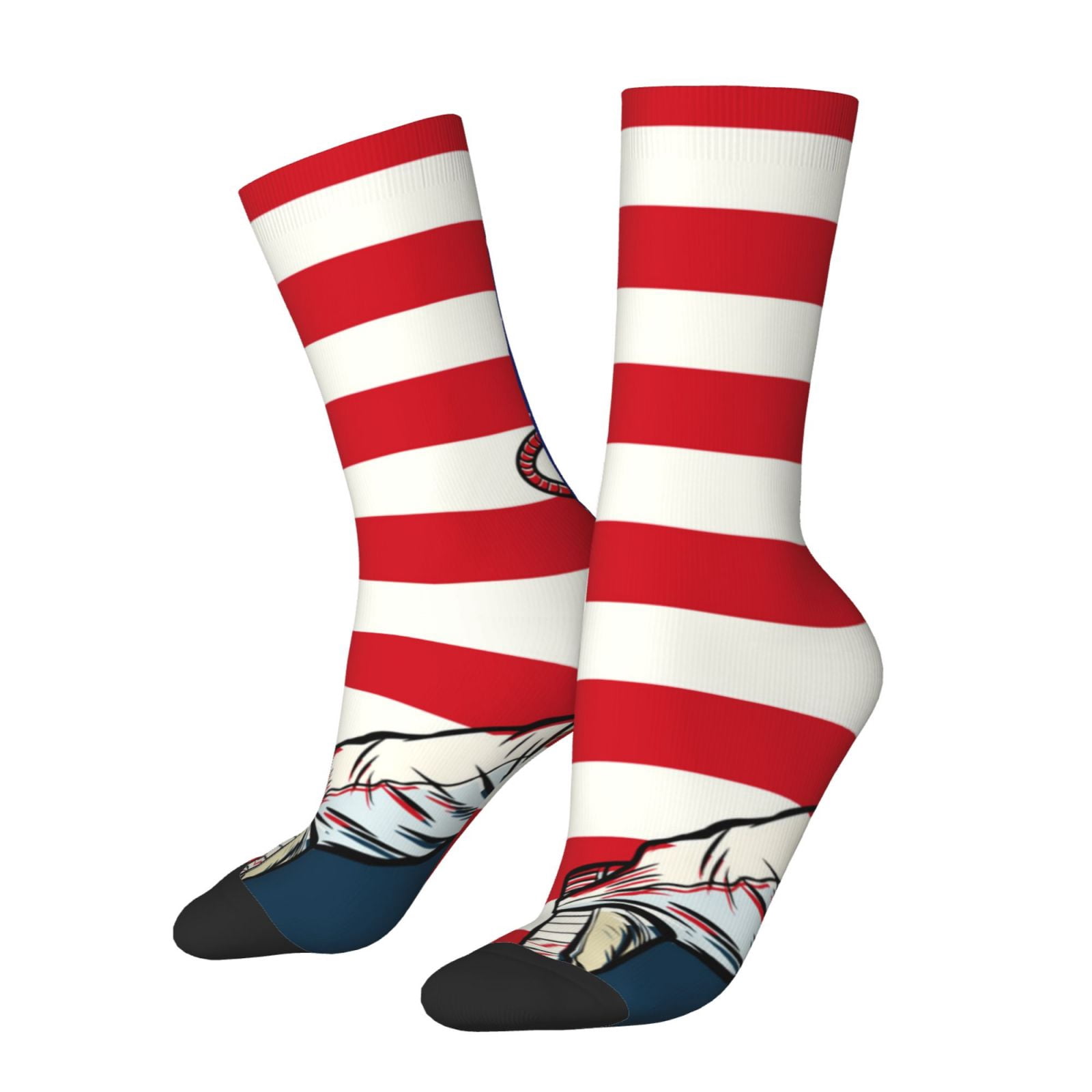 Daiia American Astronaut Runs Forward Print Crew Socks – Soft ...