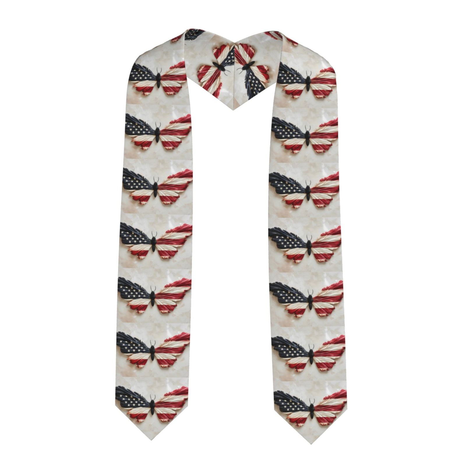 Daiia American Flag Butterfly Wall Pattern Graduation Shawl Stole ...