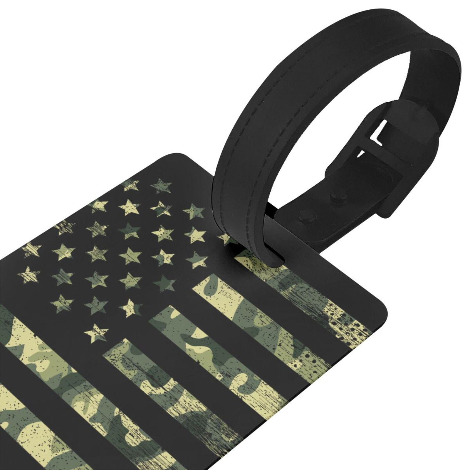 Daiia American Flag Camo Durable Luggage Tags with Secure Strap Travel ...