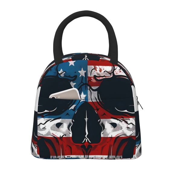 Daiia American Flag Skull Pattern Lunch Bag , Insulated Lunch Box ...