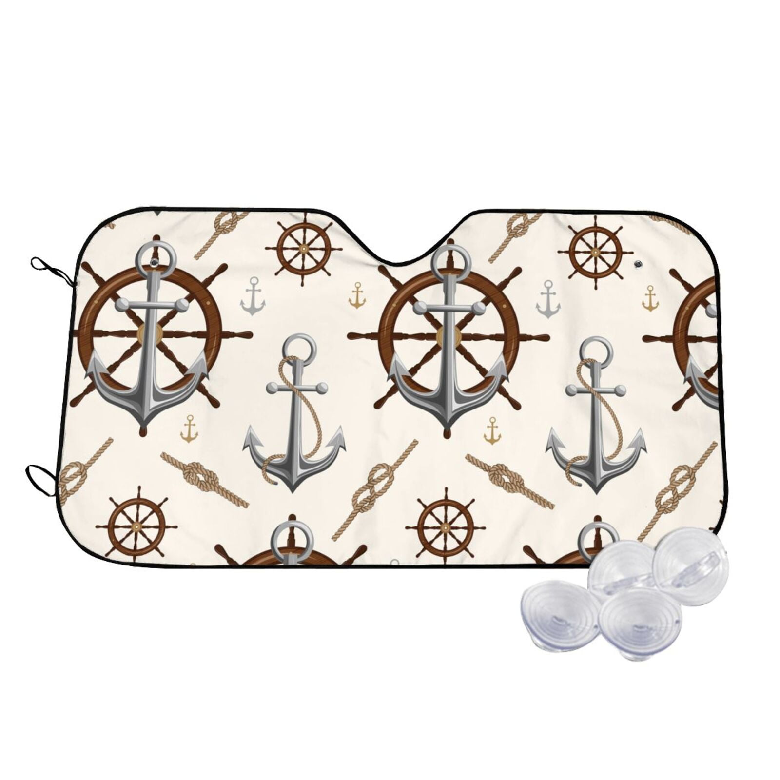 Daiia Anchor with Rope Windshield Sun Shade for Car SUV Truck (Small ...
