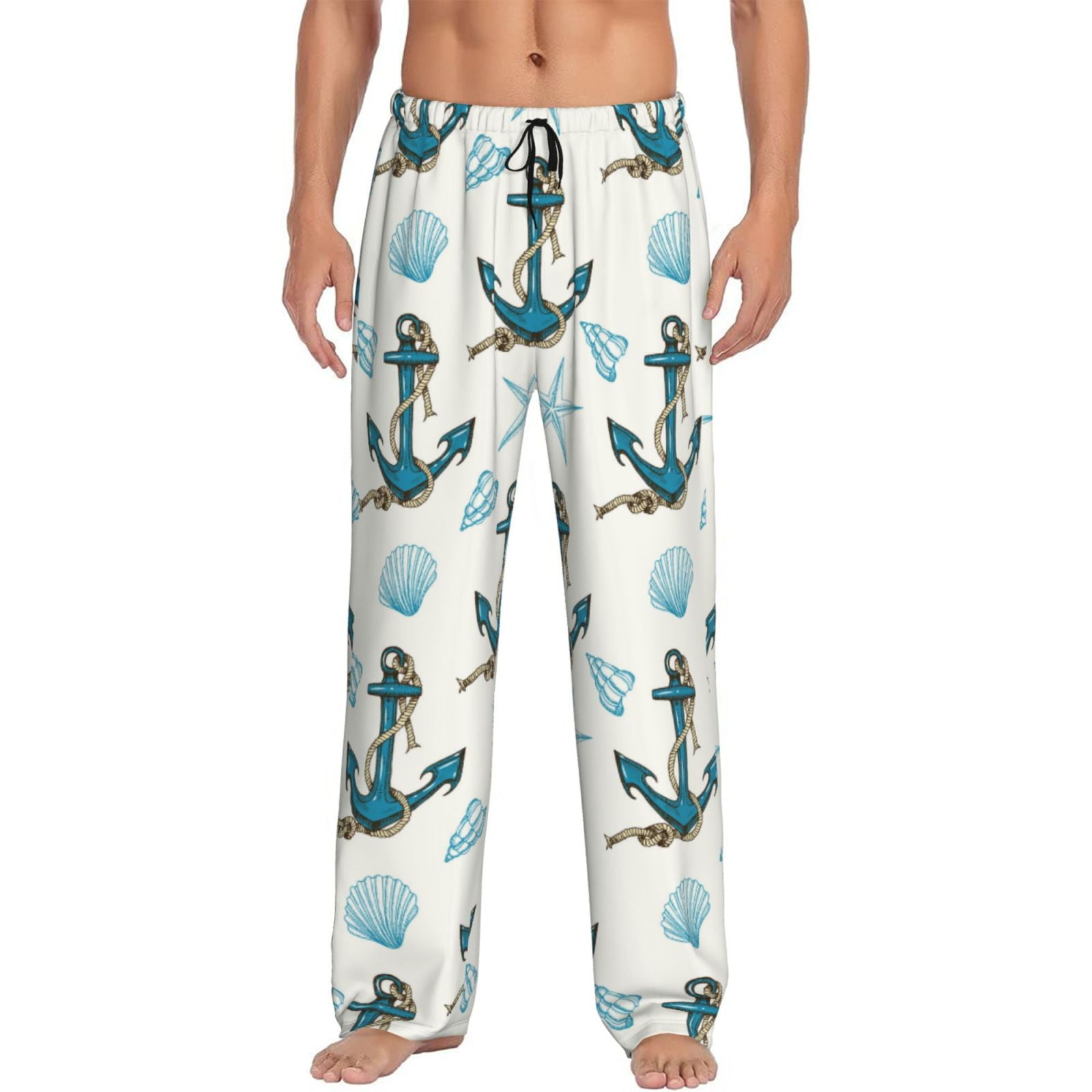 Daiia Anchors And Shells Men's Sleep Pant with Pockets and Drawstring ...