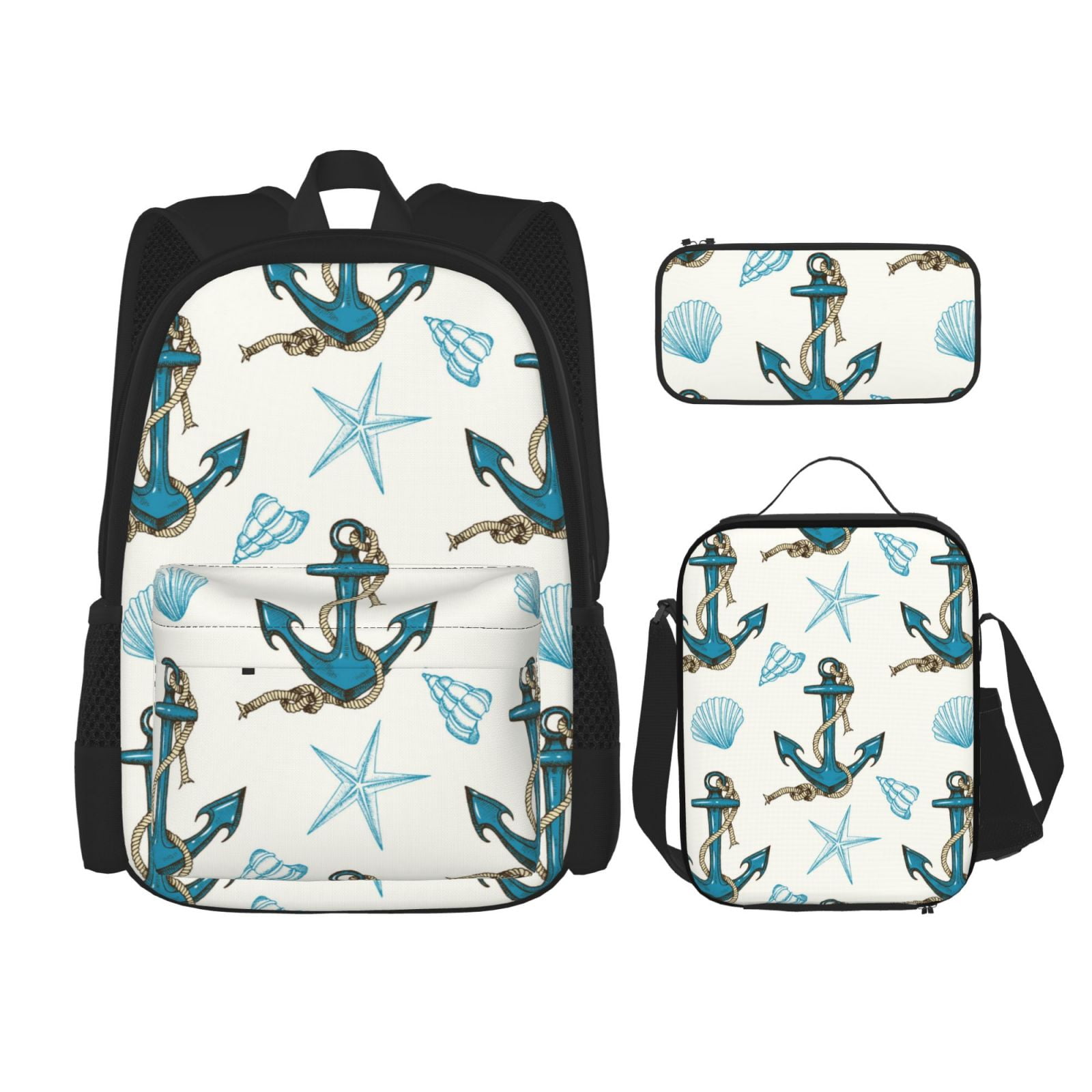 Daiia Anchors And Shells School Bag Set -Backpack with Pencil Case and ...
