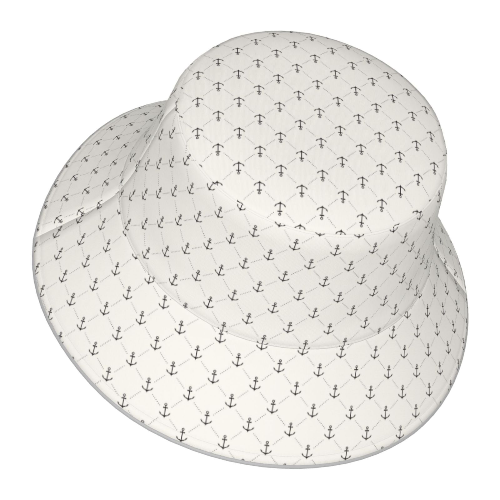Daiia Anchors Pattern Bucket Hat - Trendy Cotton Sun Hat for Beach ...