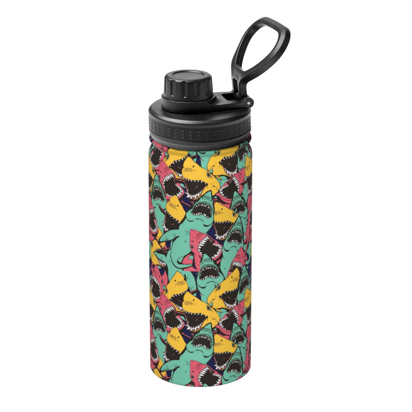 Daiia Angry Shark Pattern Printed 18 OZ Sports Insulated Kettle ...