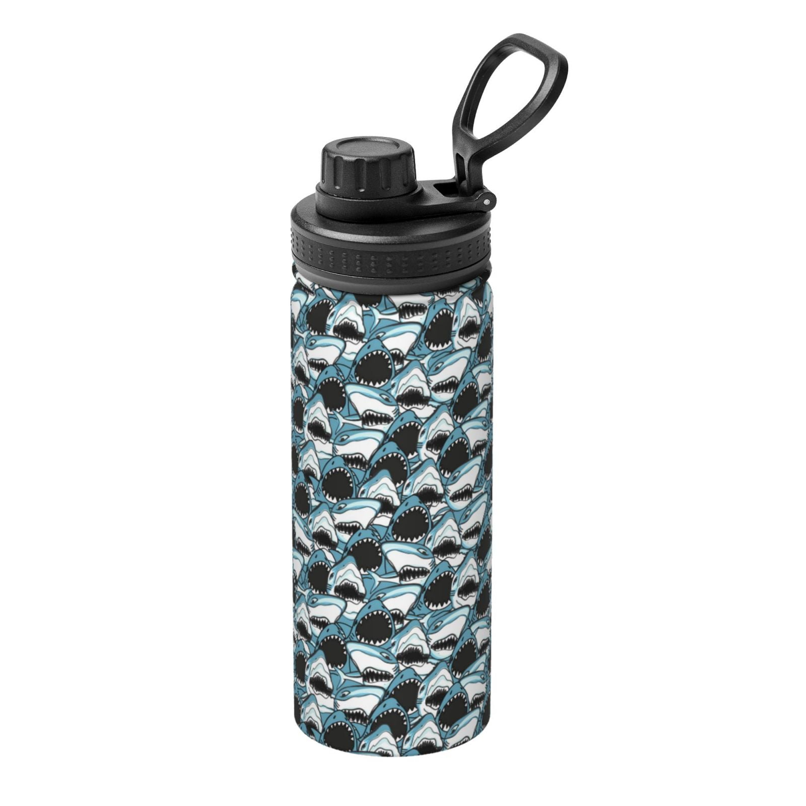 Daiia Angry Shark Printed 18 OZ Sports Insulated Kettle Drinking Cup ...