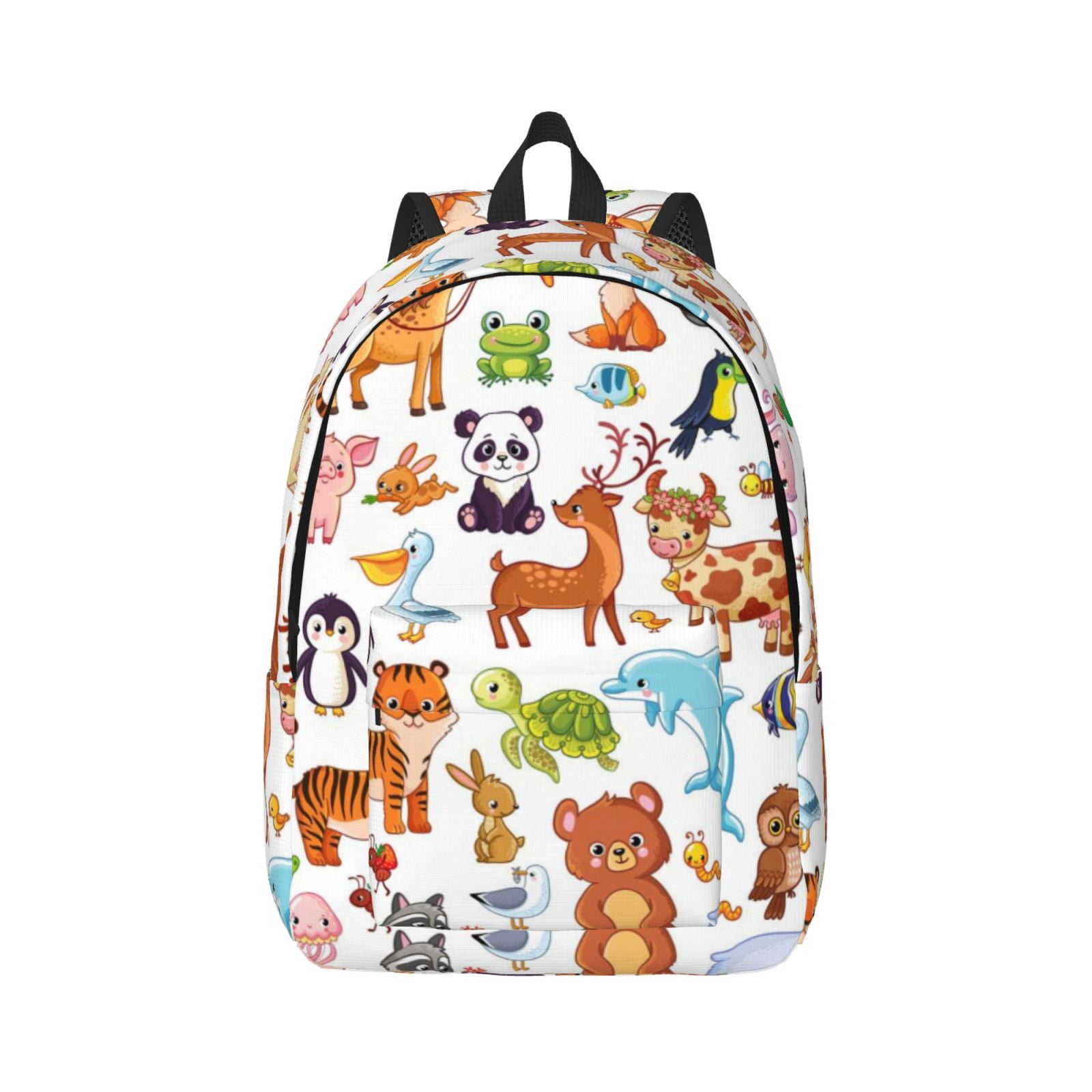Daiia Animal Cartoon Style Vintage Canvas Backpack for Men and Women ...