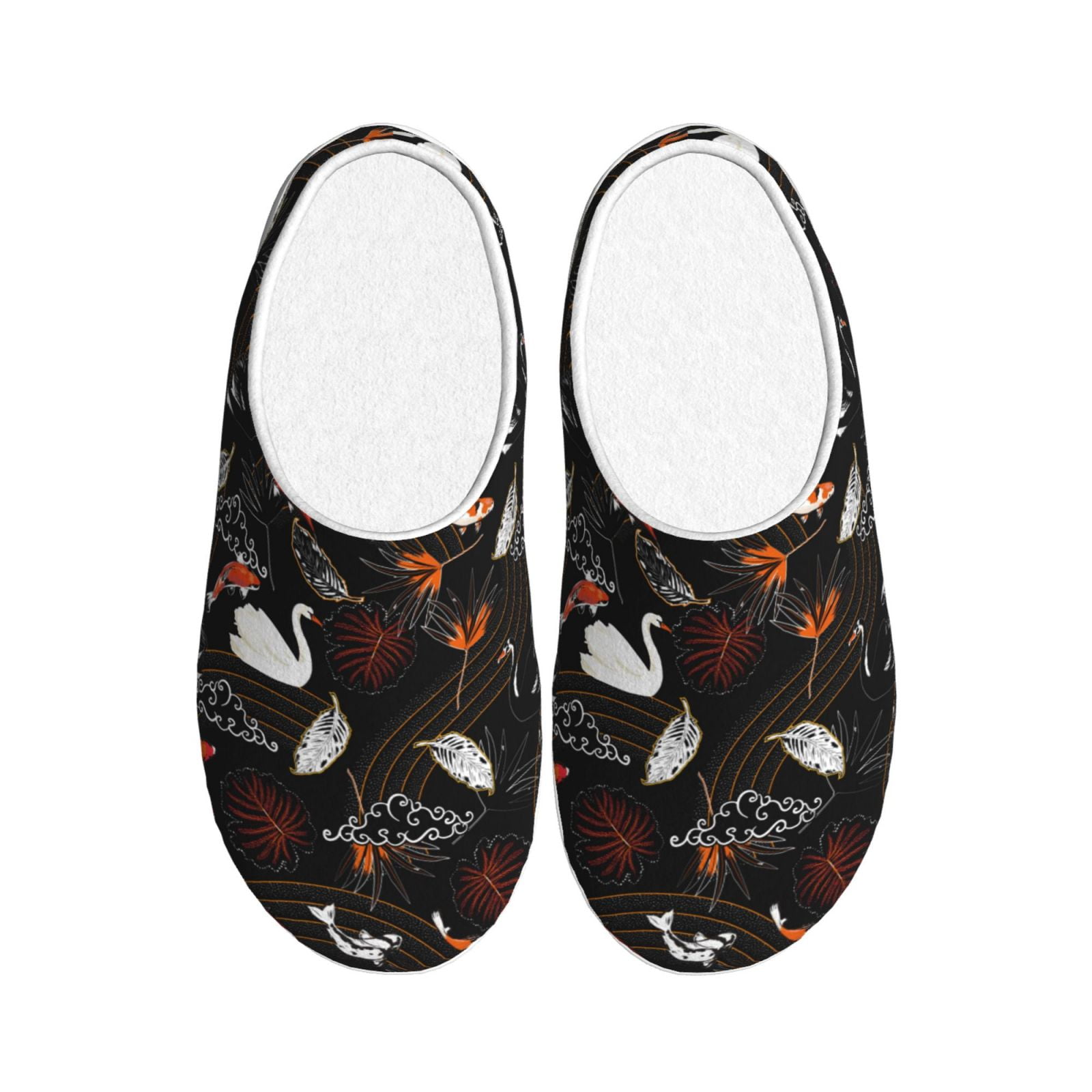 Daiia Animal Koi Fish Print Women’s Fuzzy Slippers Memory Foam ...