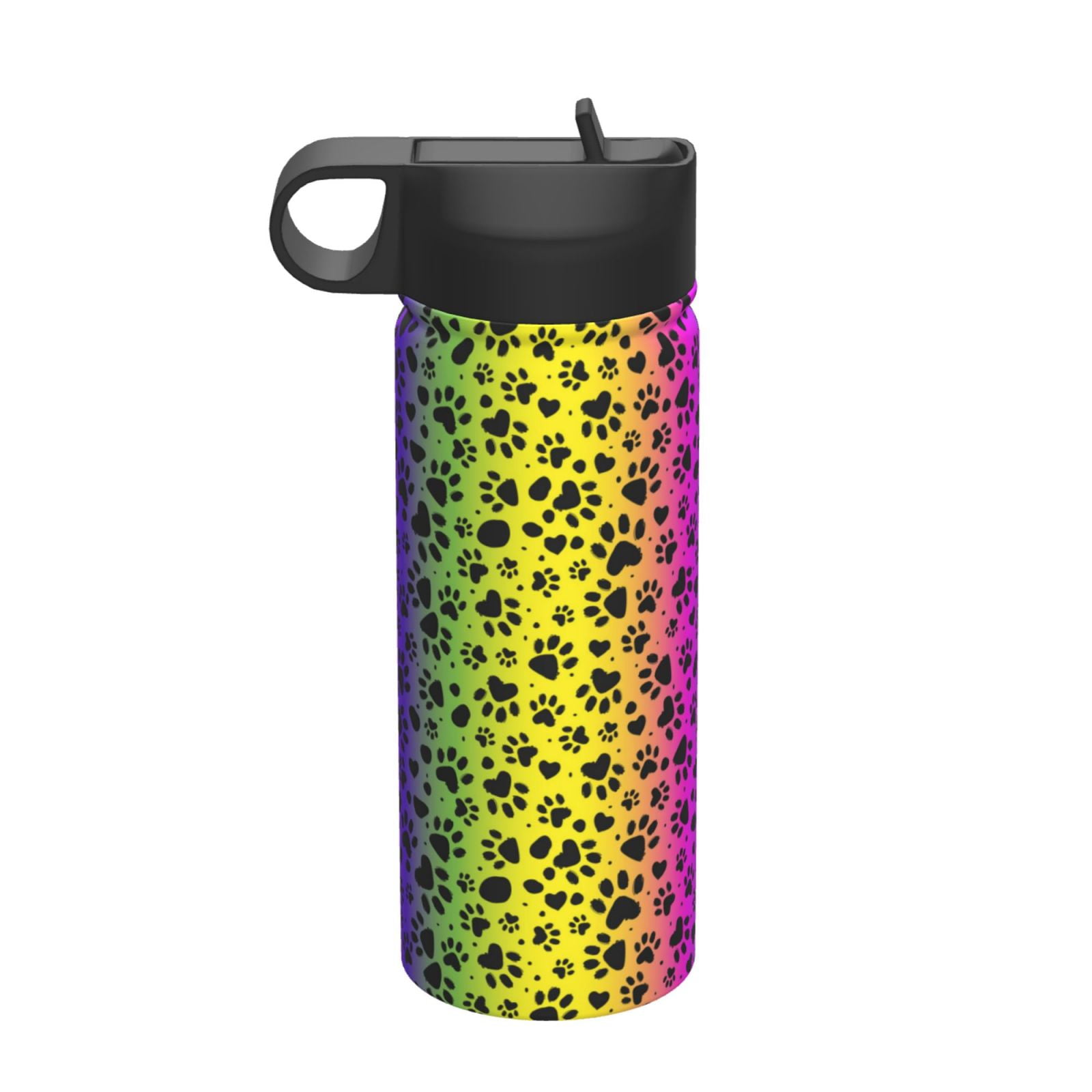 Daiia Animal Paw Rainbow Printed 18oz Sports Insulated Kettle With ...