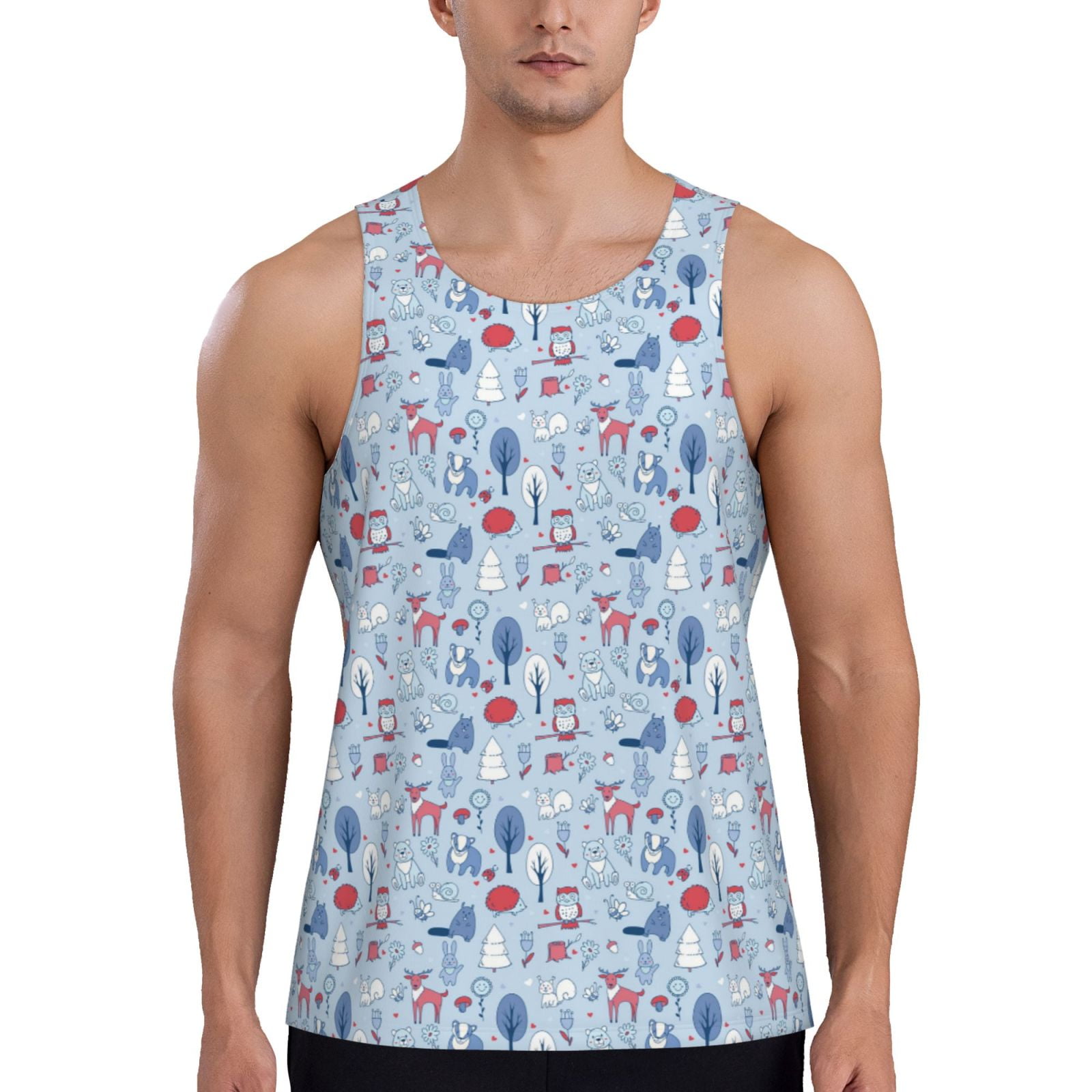 Daiia Animal Printed Men's Quick Dry Fit Muscle Tank Top Slim-Fit Tank ...