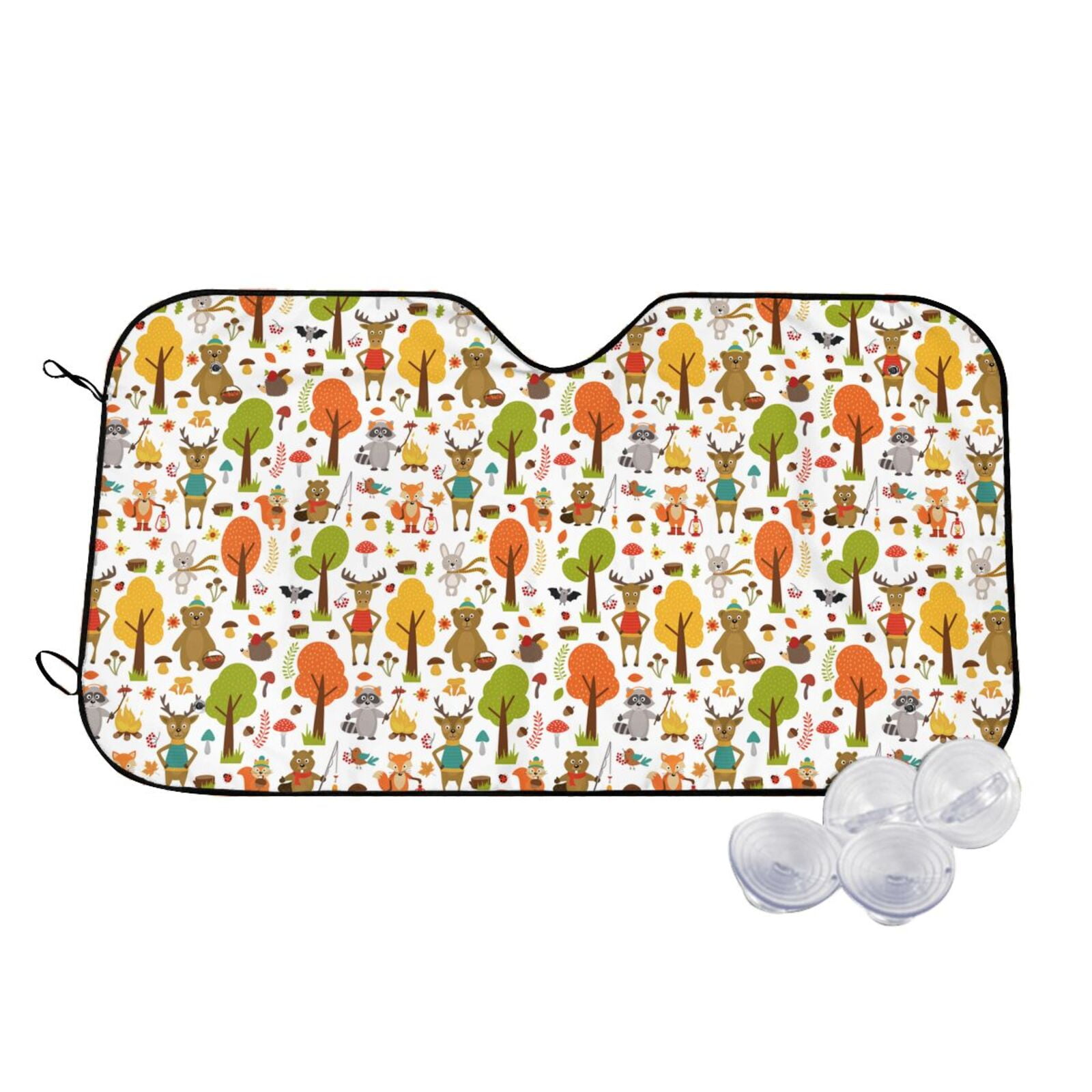 Daiia Animals Forest Windshield Sun Shade for Car SUV Truck (Small ...