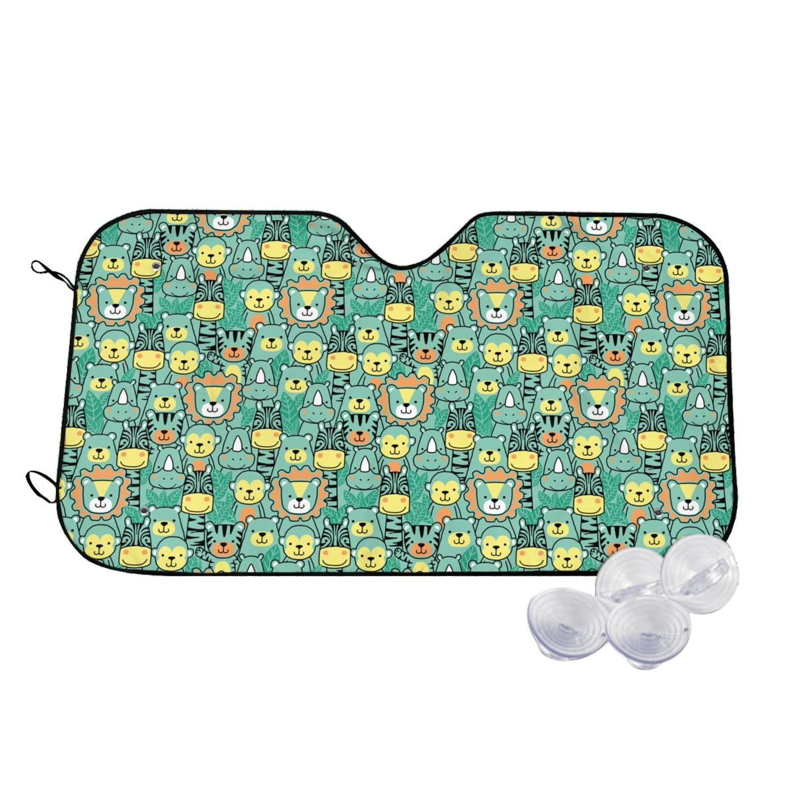 Daiia Animals with Leaf Windshield Sun Shade for Car SUV Truck (Small ...