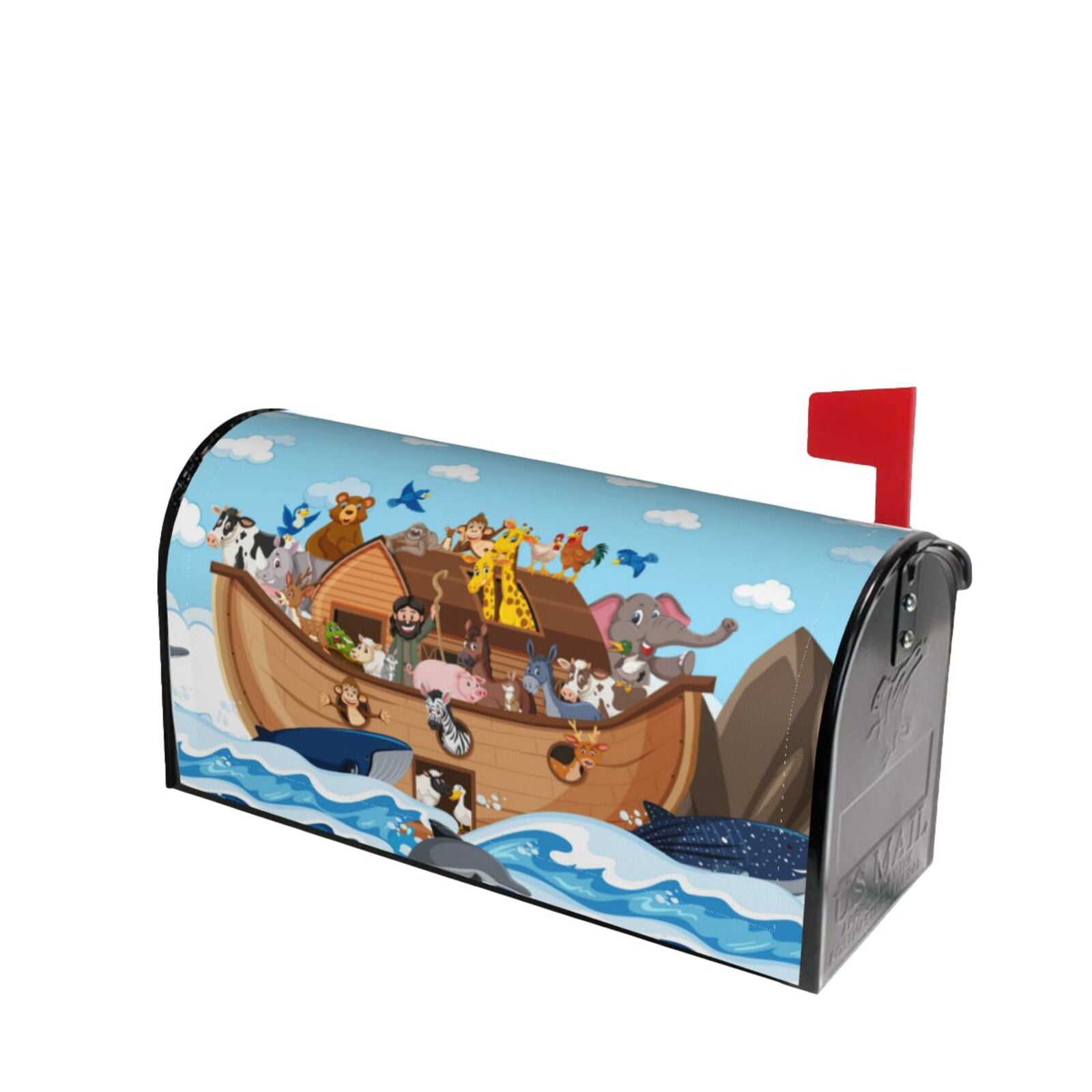 Daiia Animals on Noah's Ark Floating Mailbox Cover , Magnetic Welcome ...
