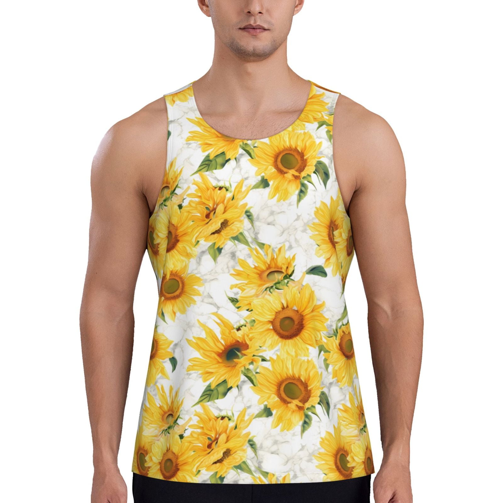 Daiia Artistic Marble Pattern Sunflower Printed Men's Quick Dry Fit ...