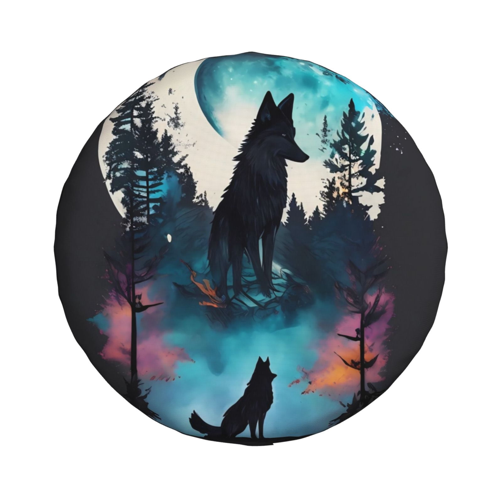Daiia Artistic Moon Valley Wolf Tire Covers , Travel Trailer Camper ...