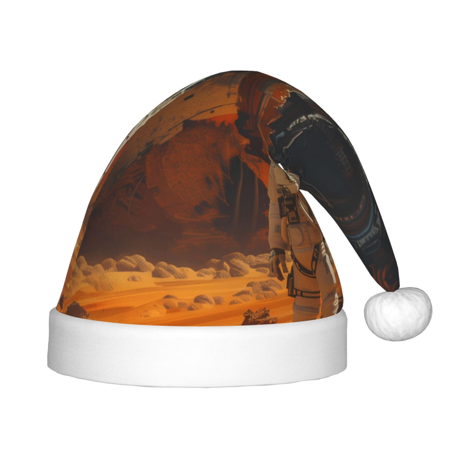 Daiia Astronaut Exploring Mars Print Christmas Knitted Beanie Hat ...