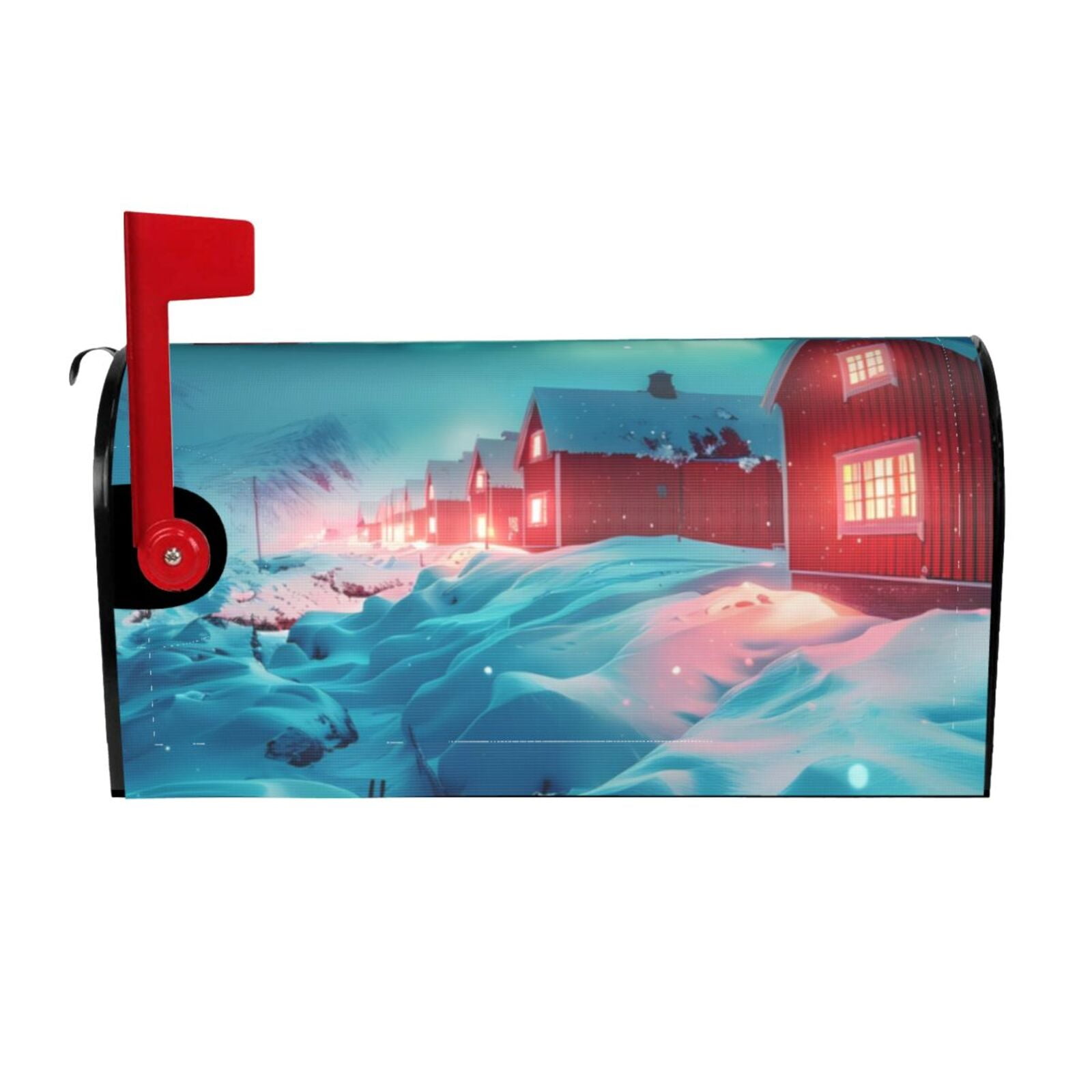 Daiia Aurora Borealis Village Mailbox Cover , Magnetic Welcome Mailbox ...