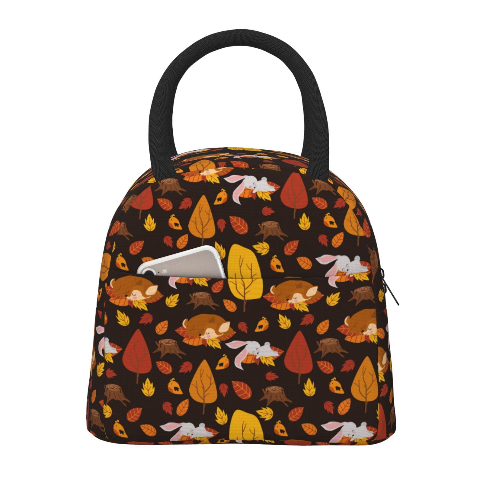 Daiia Autumn Forest Small Animals Lazy Pattern Lunch Bag , Insulated ...