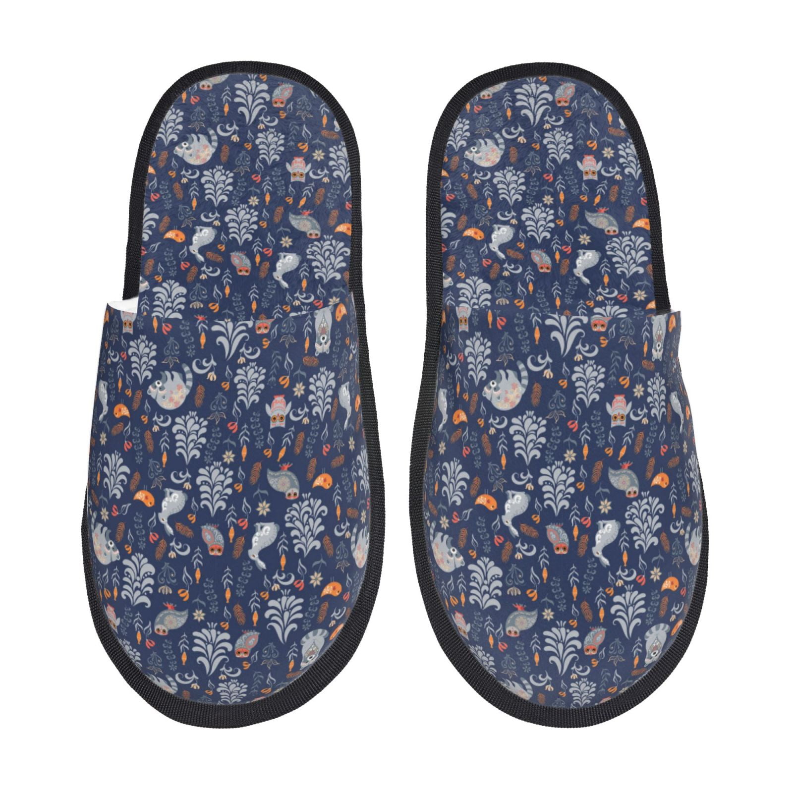 Daiia Autumn Forest2 Pattern Furry Slippers for Women and Men, Soft ...