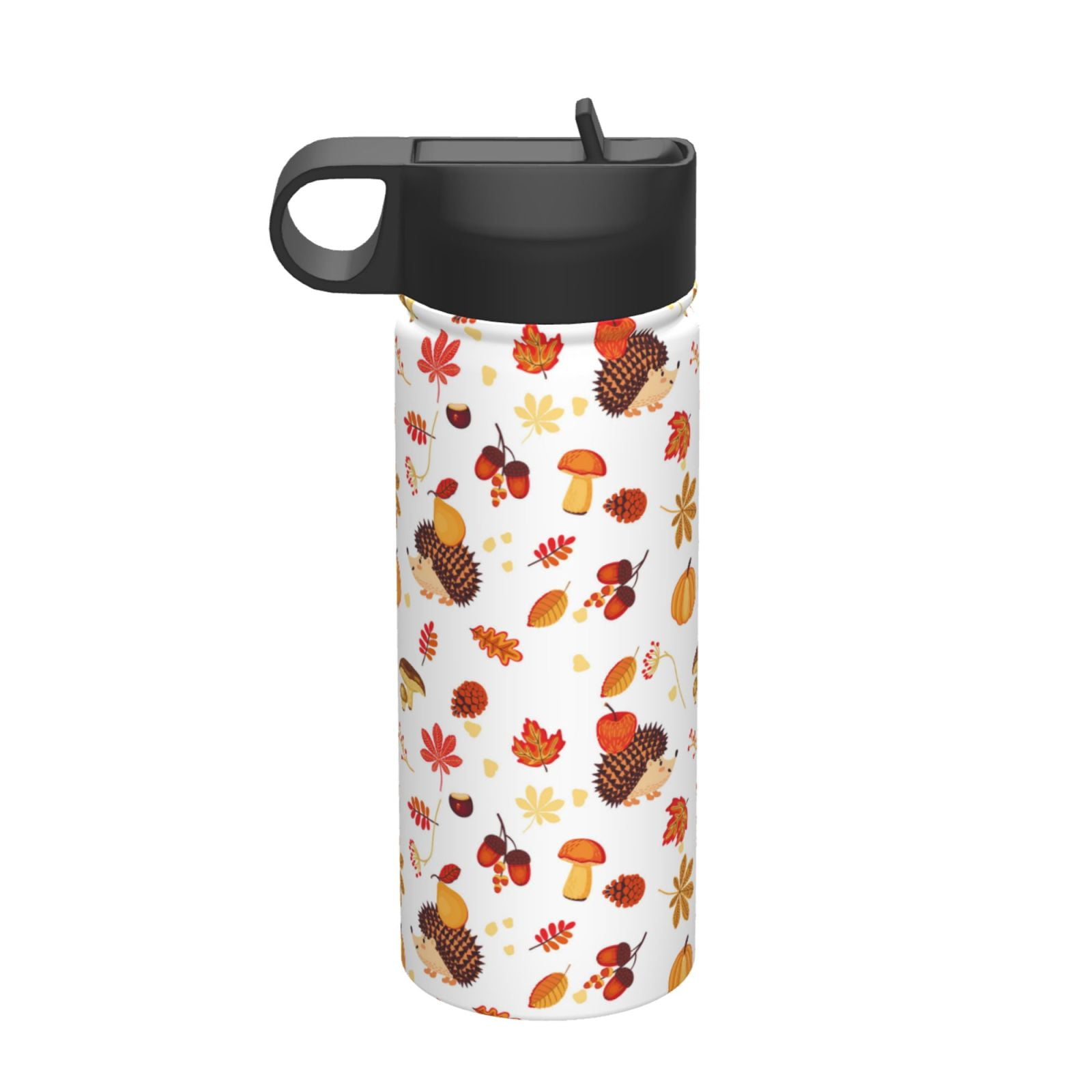 Daiia Autumn Maple Leaf with Hedgehog Printed 18oz Sports Insulated ...