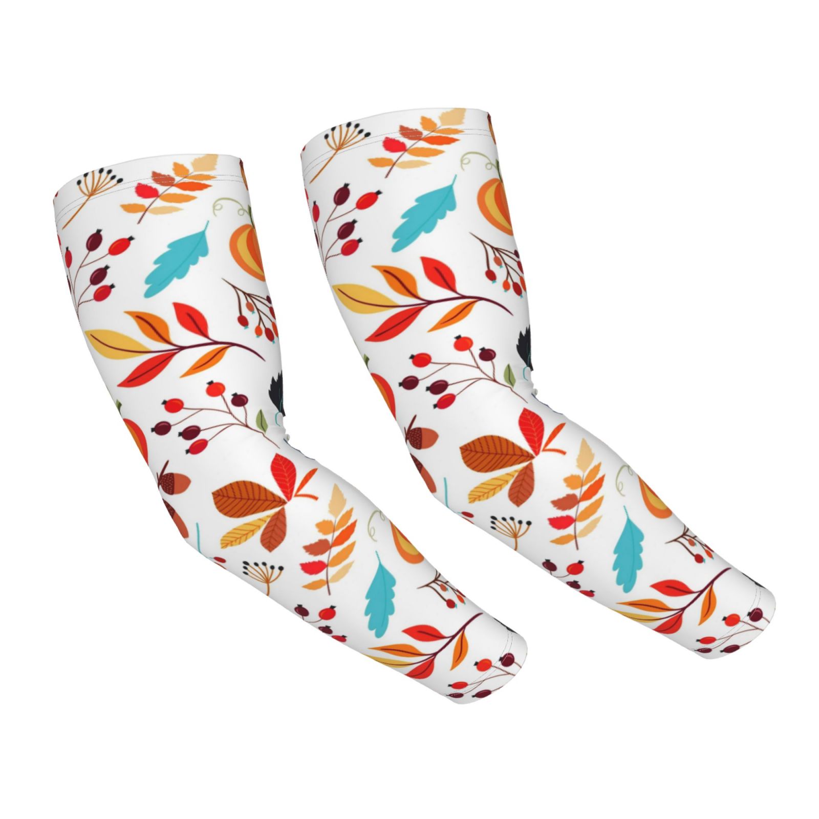 Daiia Autumn Pumpkins Fall Leaves UV Sun Protection Arm Sleeves ...