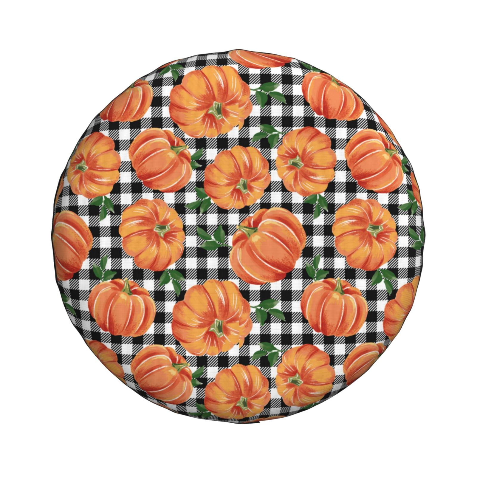 Daiia Autumn Pumpkins Gingham Tire Covers , Travel Trailer Camper Truck ...