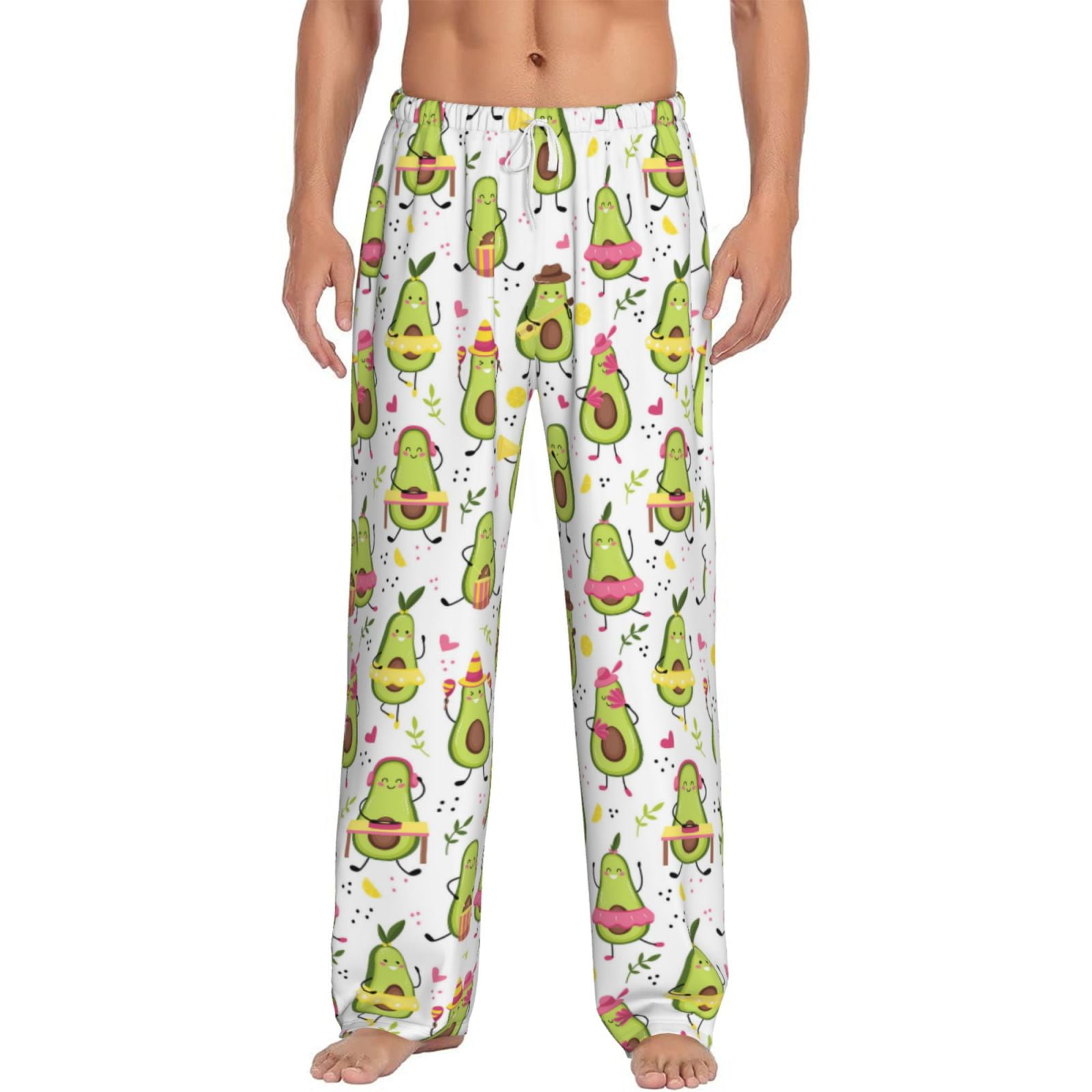 Daiia Avocado Playing Music Men's Sleep Pant with Pockets and ...
