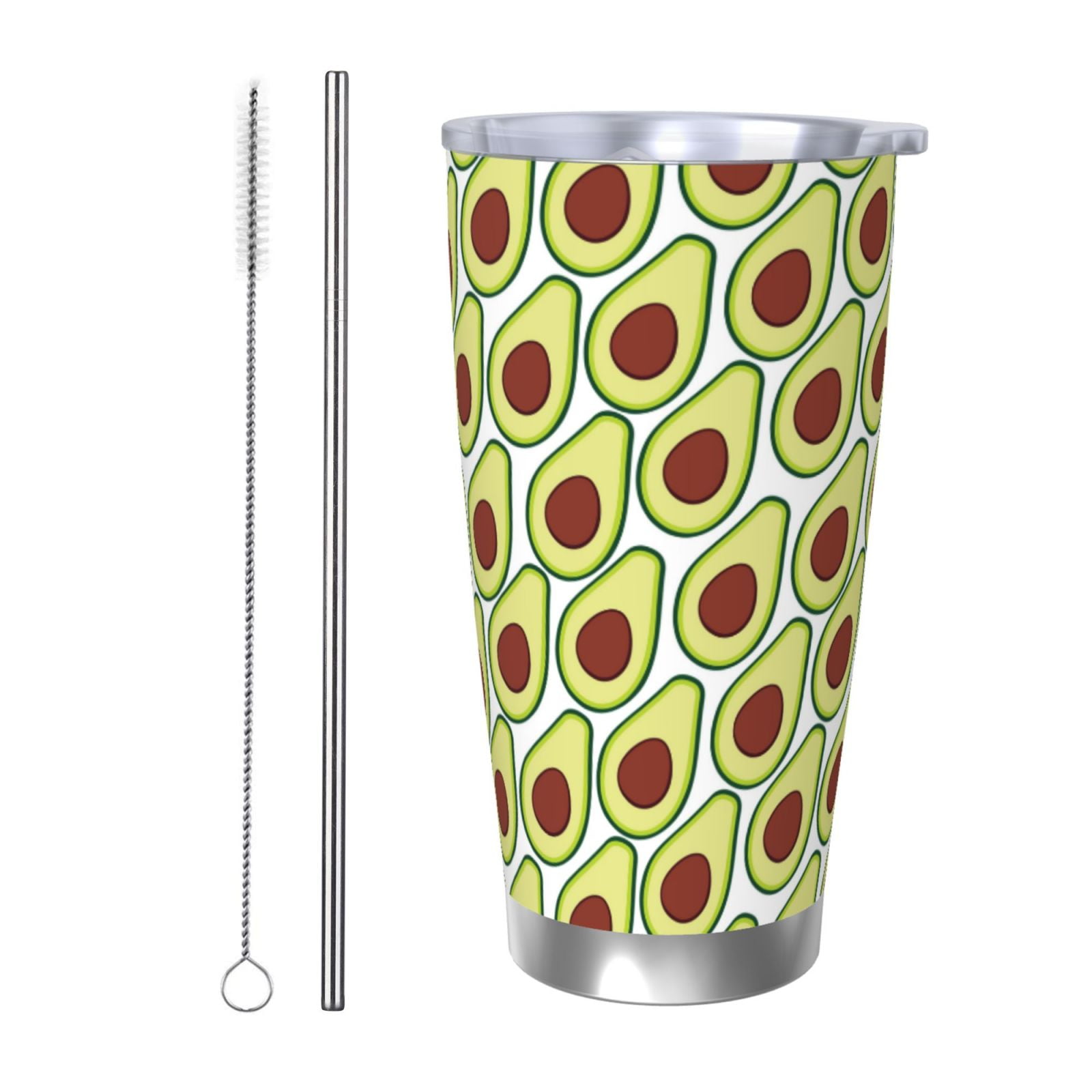 Daiia Avocado Printed 20oz Insulated Coffee Cup with Straw Topper ...