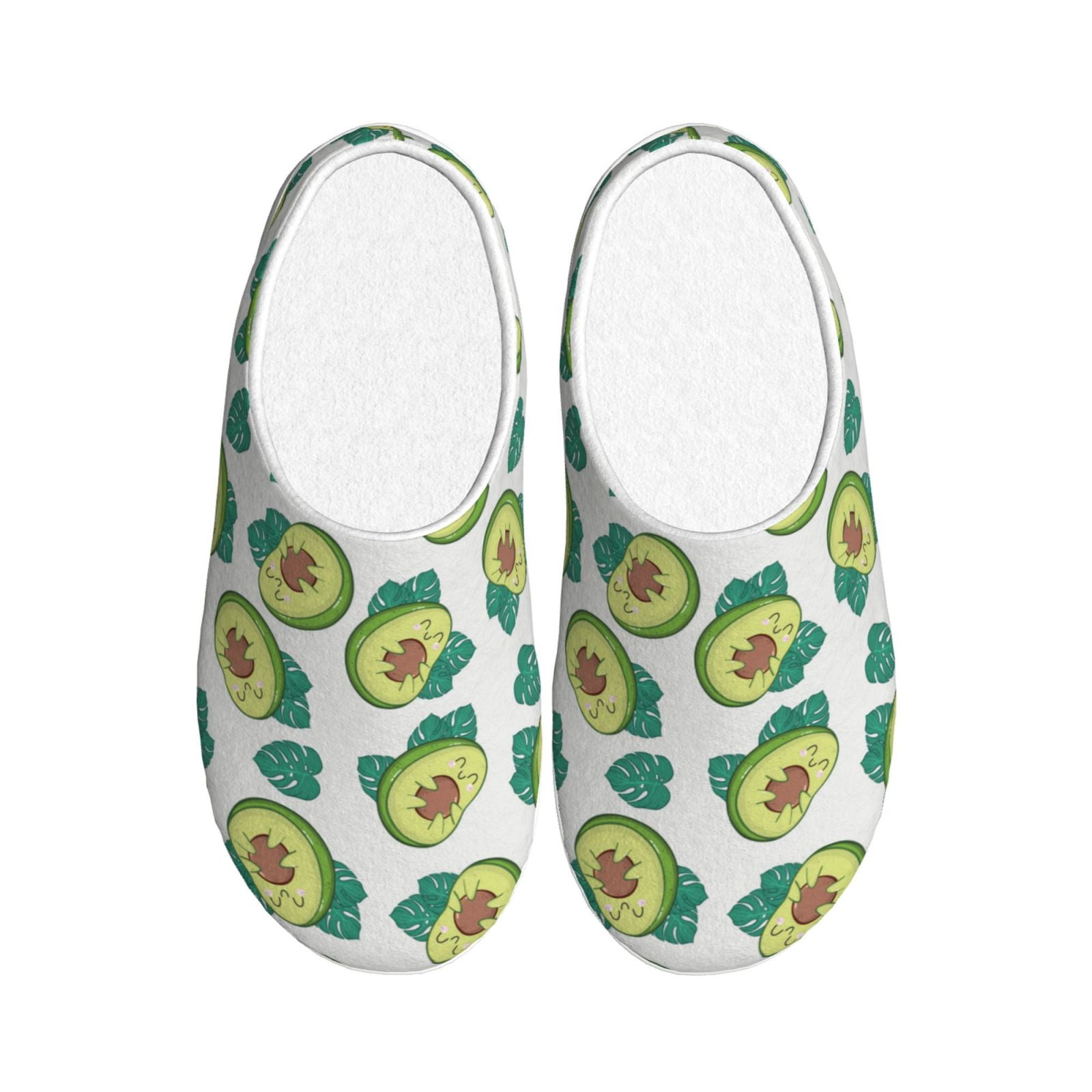 Daiia Avocado Sleeping Print Women’s Fuzzy Slippers Memory Foam ...