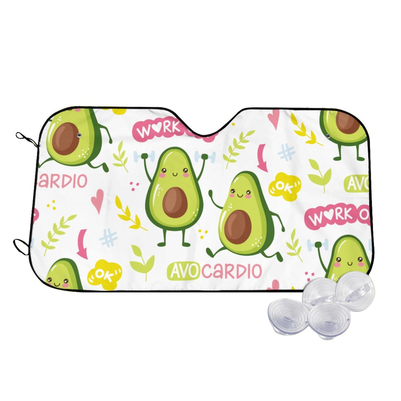 Daiia Avocado Work Out Windshield Sun Shade for Car SUV Truck (Medium ...