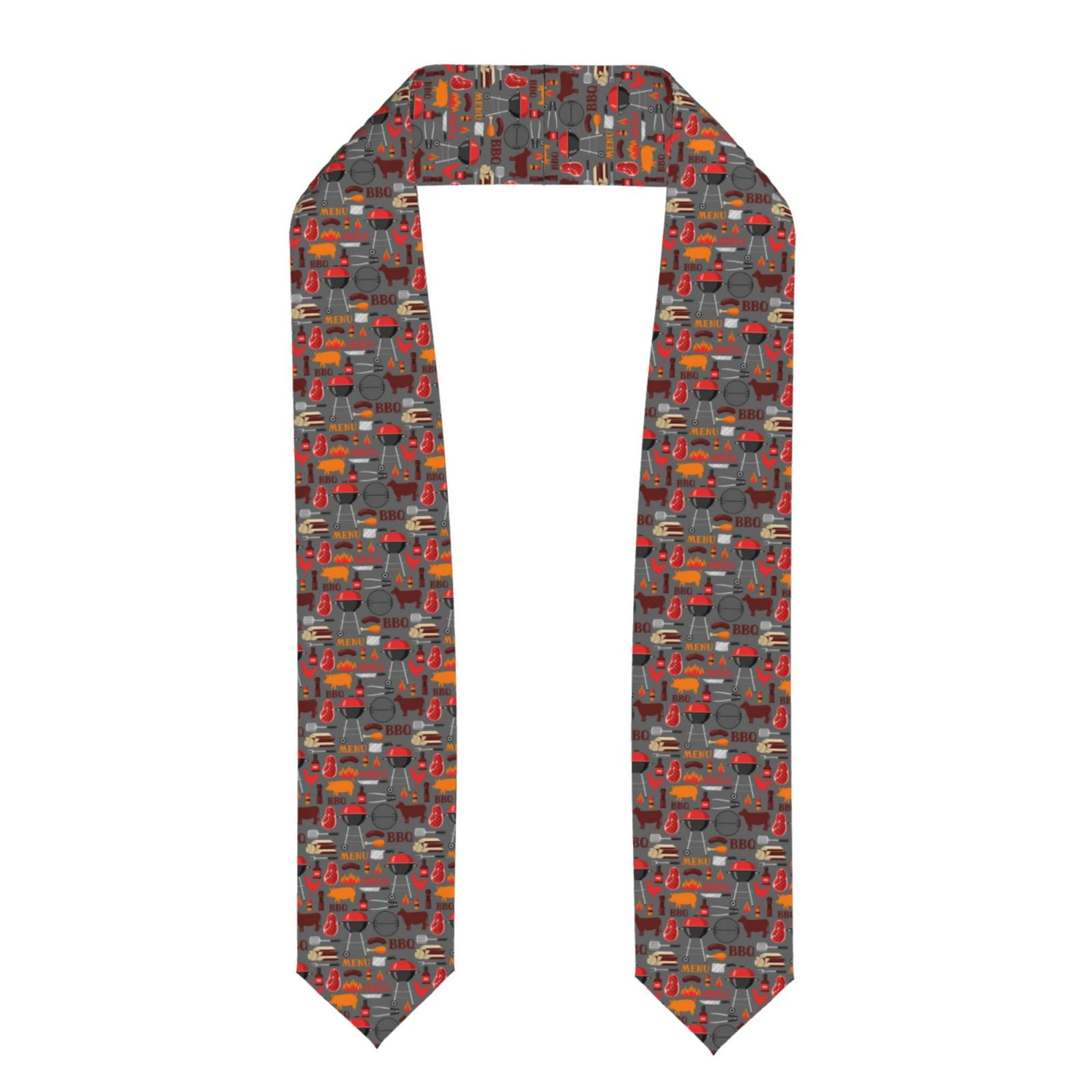 Daiia BBQ Icons Pattern Graduation Shawl Stole – Satin Graduation Stole ...