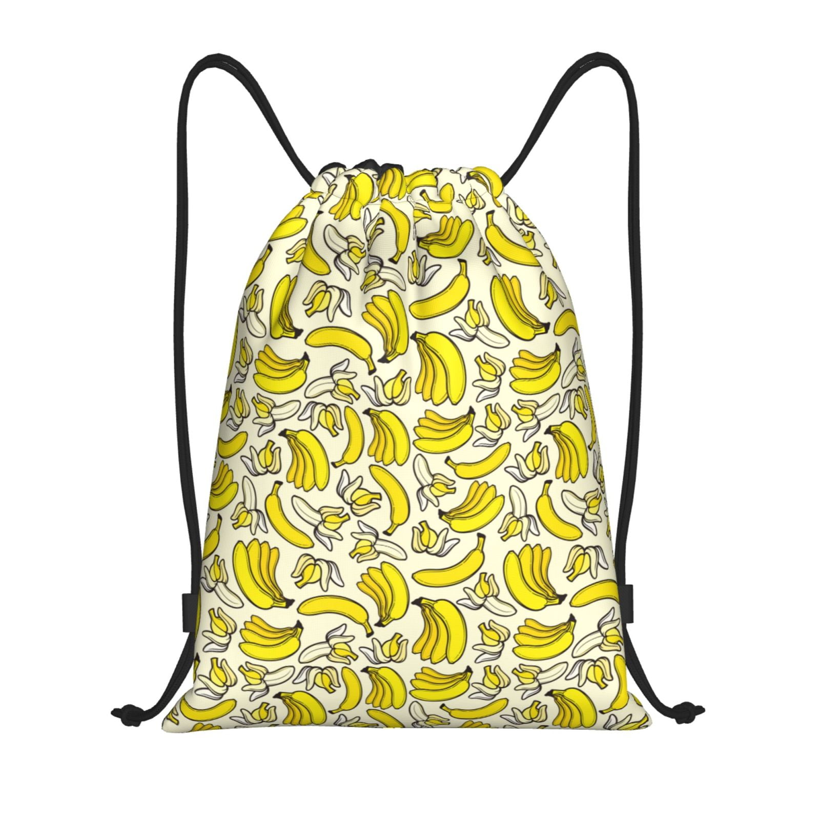 Daiia Banana Pattern Drawstring Backpack, Gym Bag, Lightweight Backpack ...