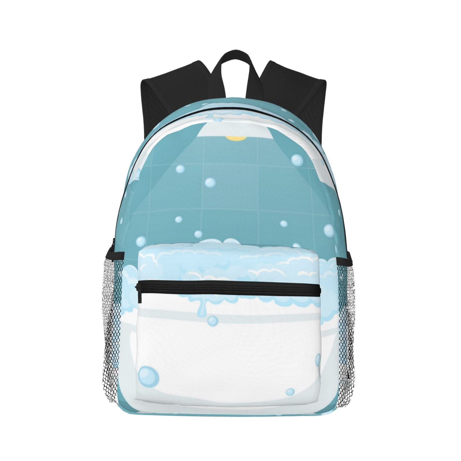 Daiia Bathtub with Soap Bubbles School Backpack for Men Women, Unisex Large Waterproof Bookbag ...
