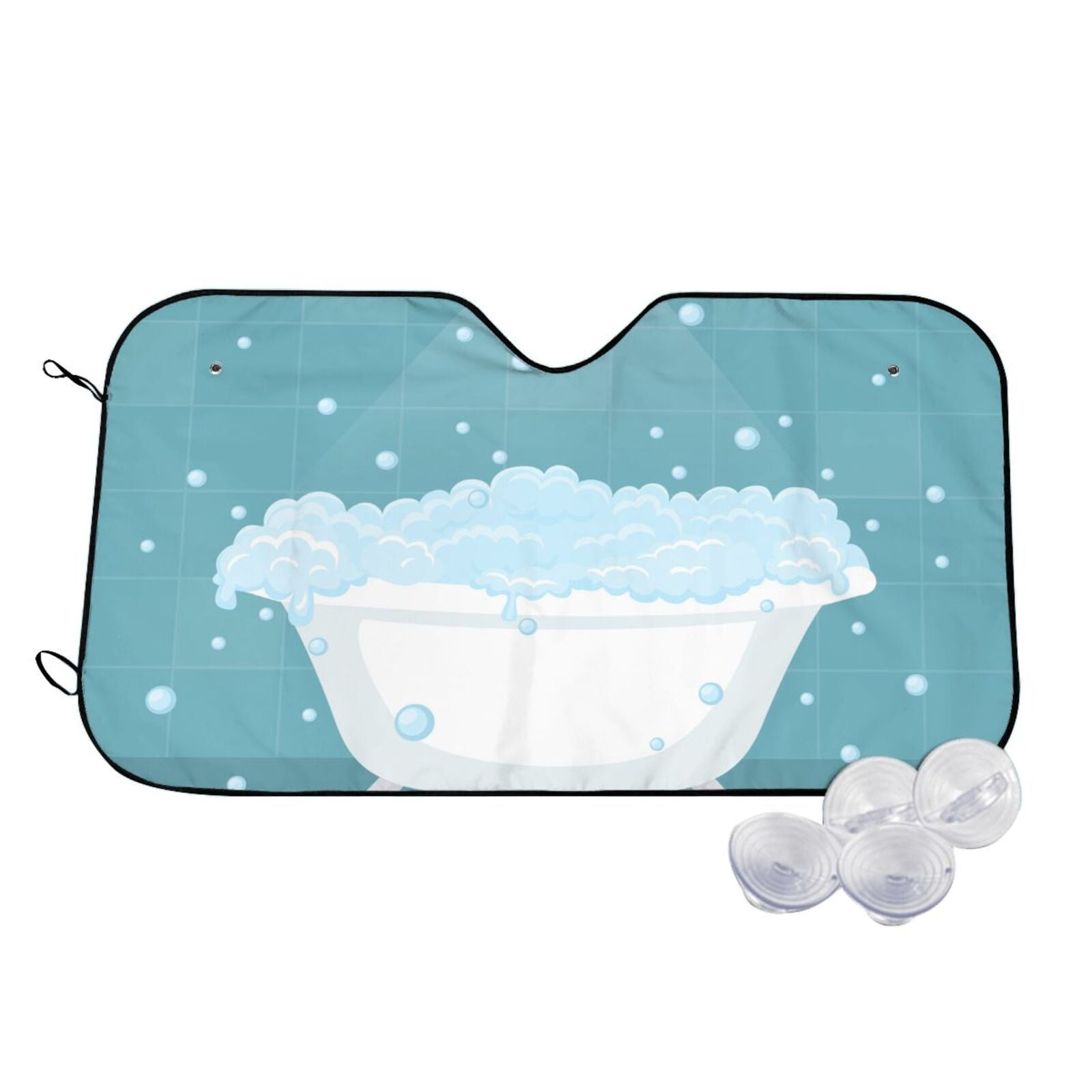Daiia Bathtub with Soap Bubbles Windshield Sun Shade for Car SUV Truck ...