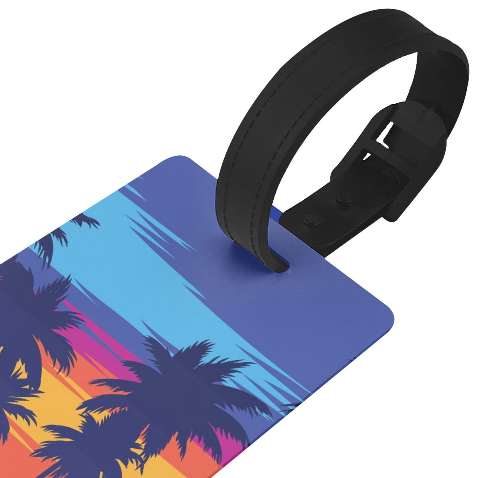 Daiia Beach with Palm Trees Durable Luggage Tags with Secure Strap ...