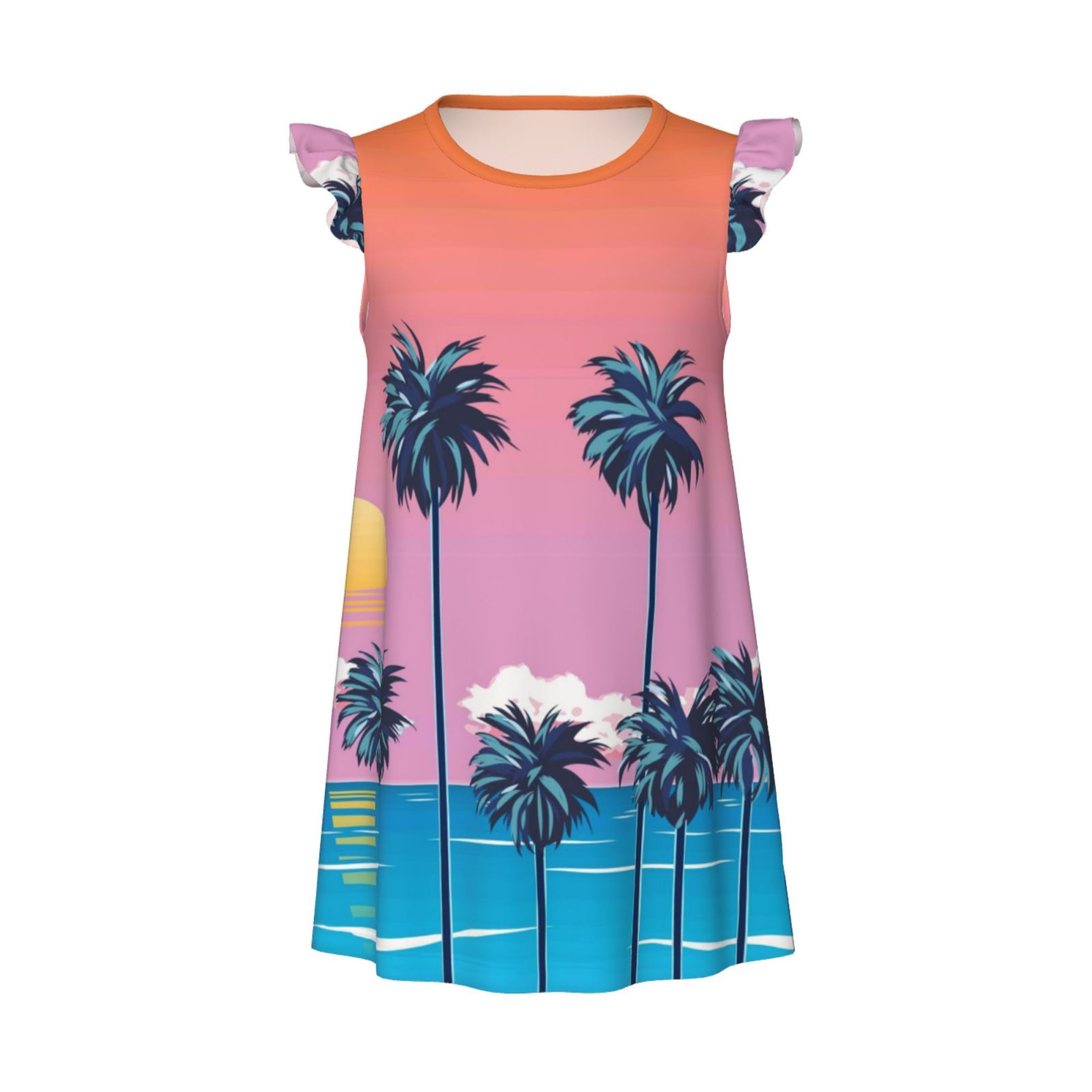 Daiia Beach with Palm Trees Girls Nightgowns, Unicorn Nightgown ...