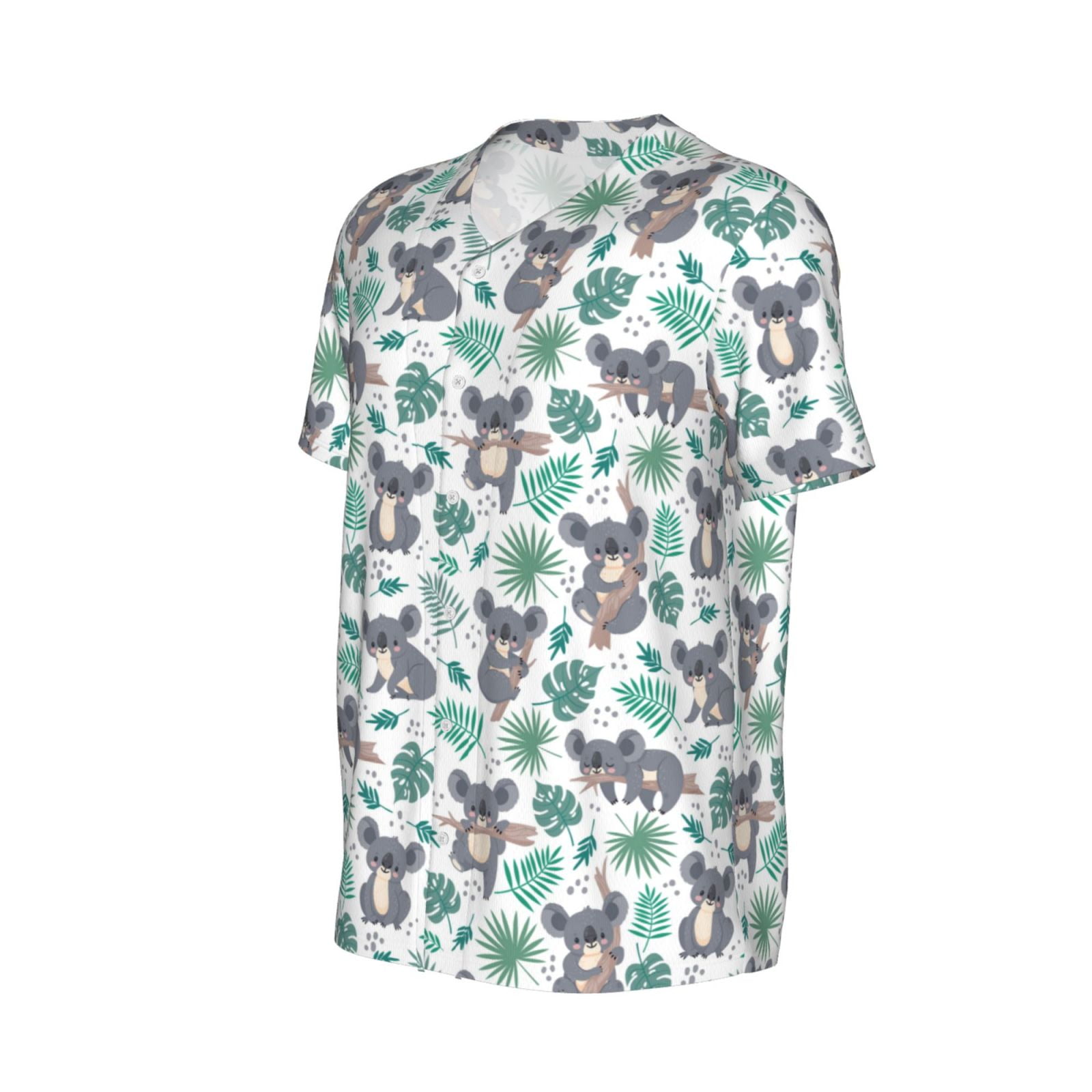Daiia Bears and Tropical Leaves Mens Baseball Jersey Button Down Shirts ...