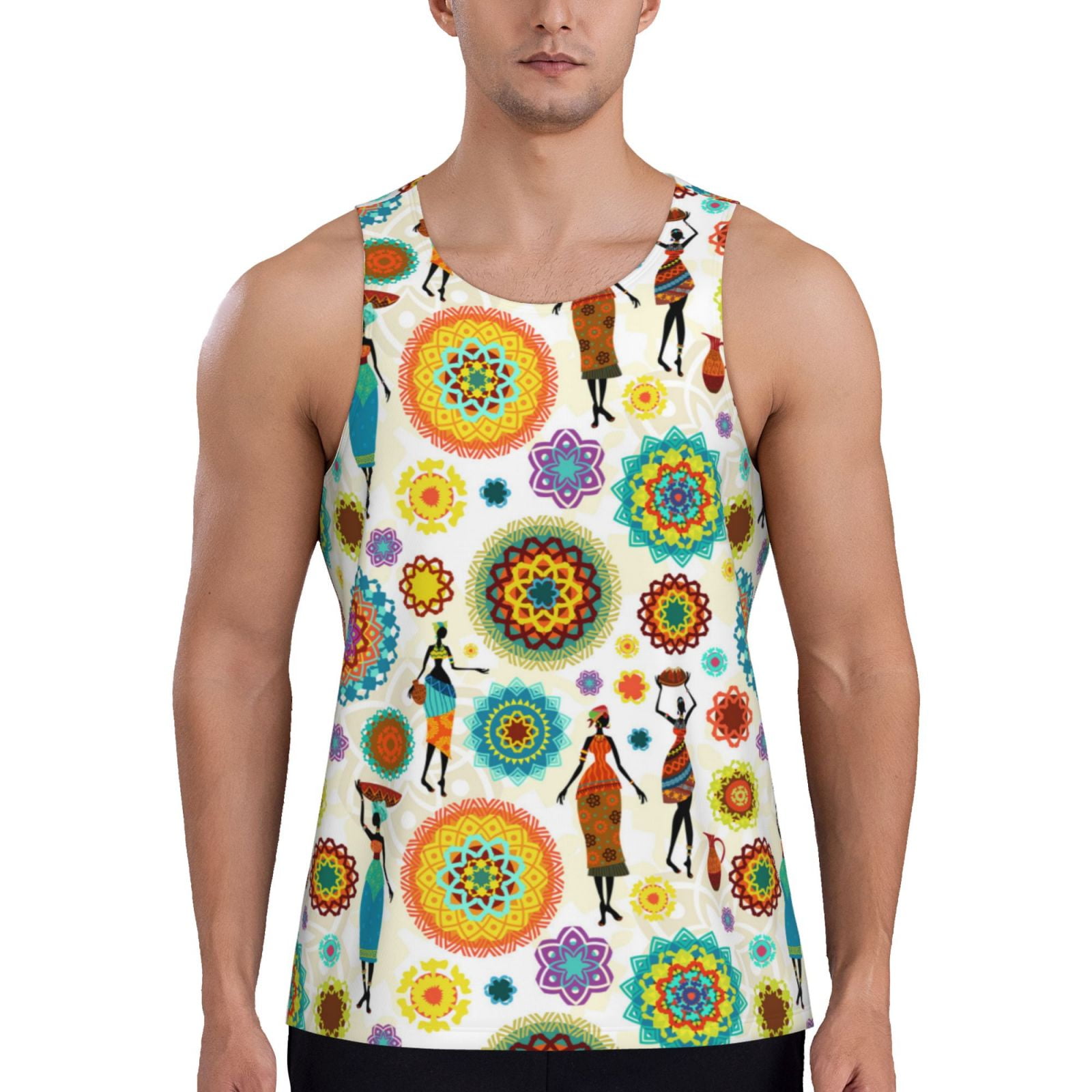 Daiia Beautiful African Womens Printed Men's Quick Dry Fit Muscle Tank ...
