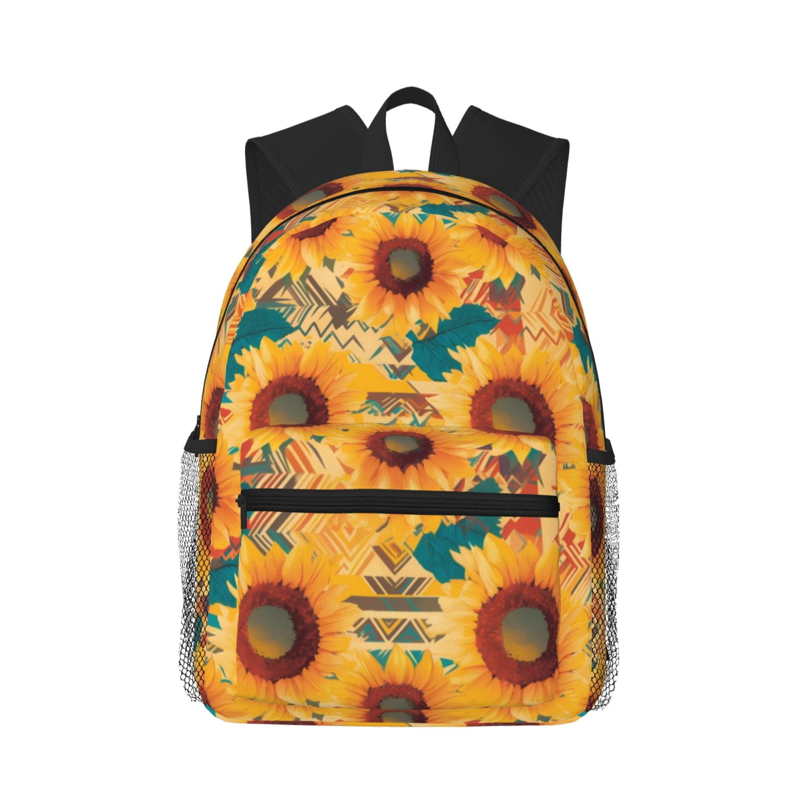 Daiia Beautiful Bohemian Sunflower School Backpack for Men Women ...