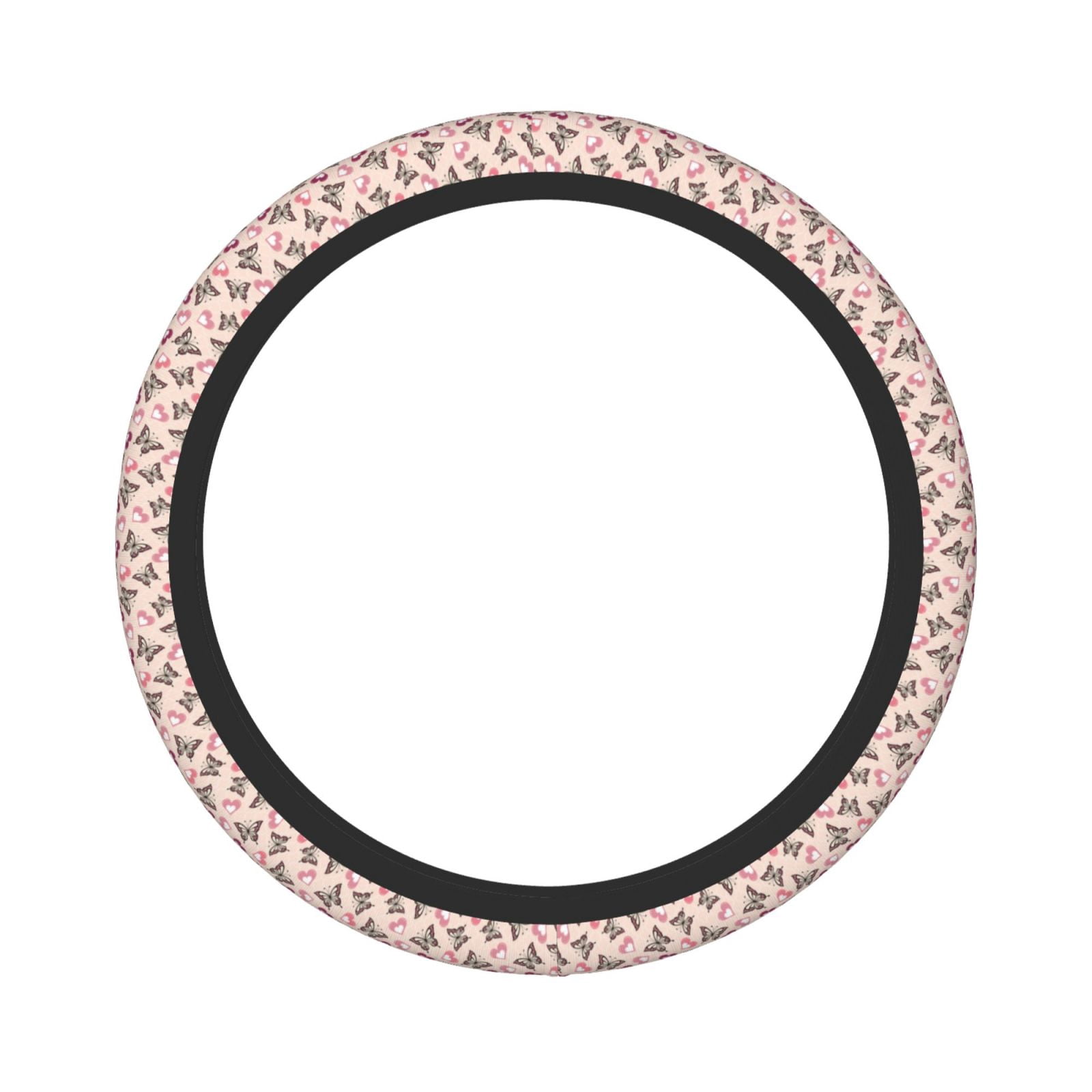 Daiia Beautiful Butterflies and Hearts Steering Wheel Cover Auto ...