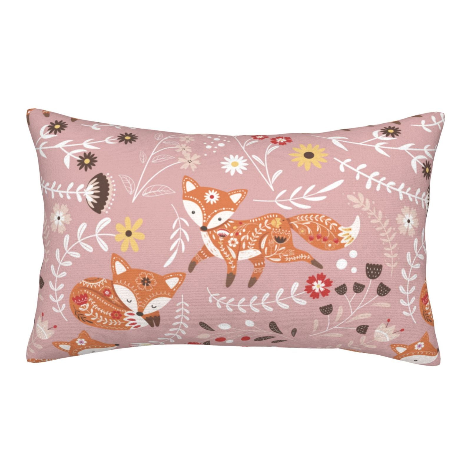 Daiia Beautiful Fox Bedding Waterproof Pillow Protector Zippered Queen ...