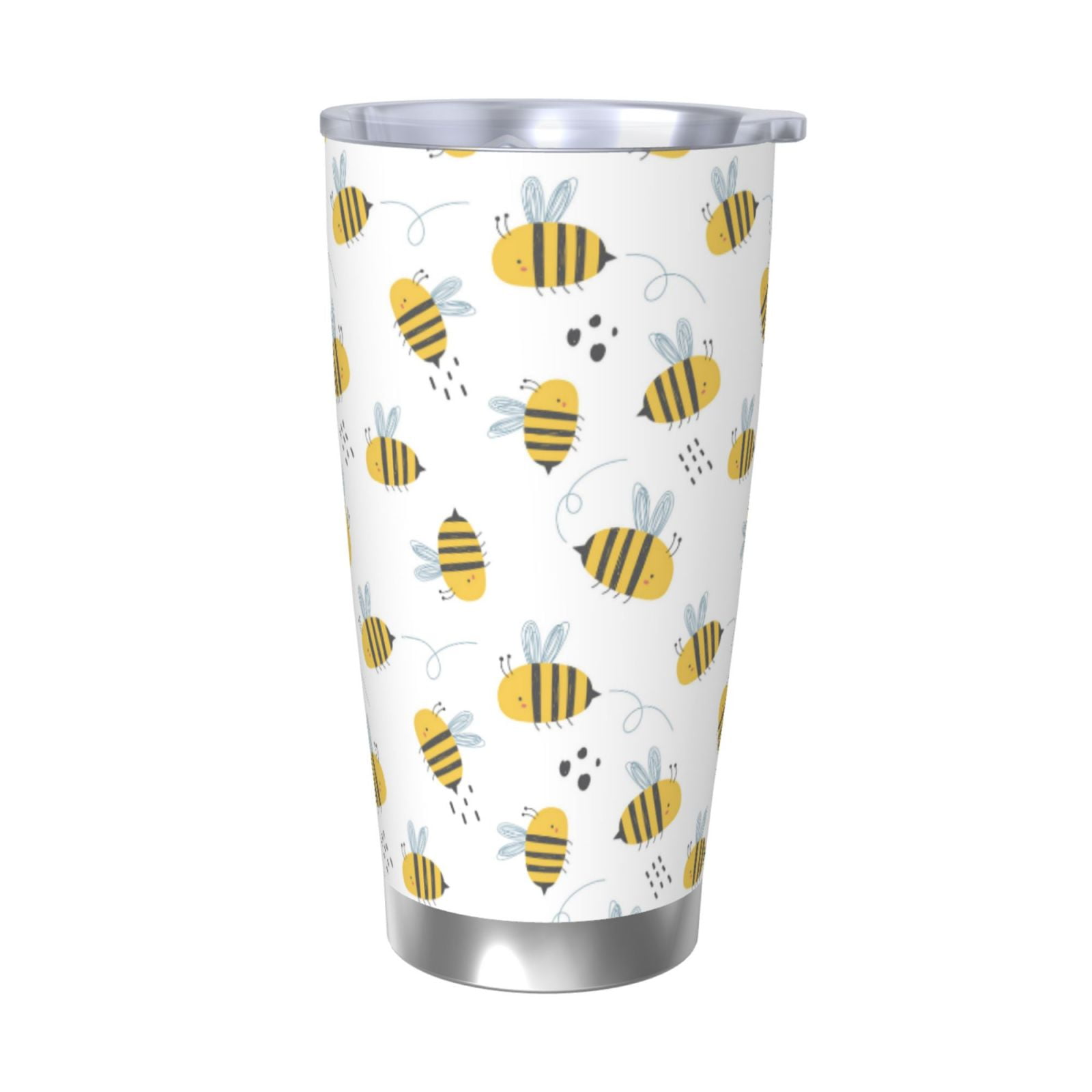 Daiia Bee Printed 20oz Insulated Coffee Cup with Straw Topper, Fully ...