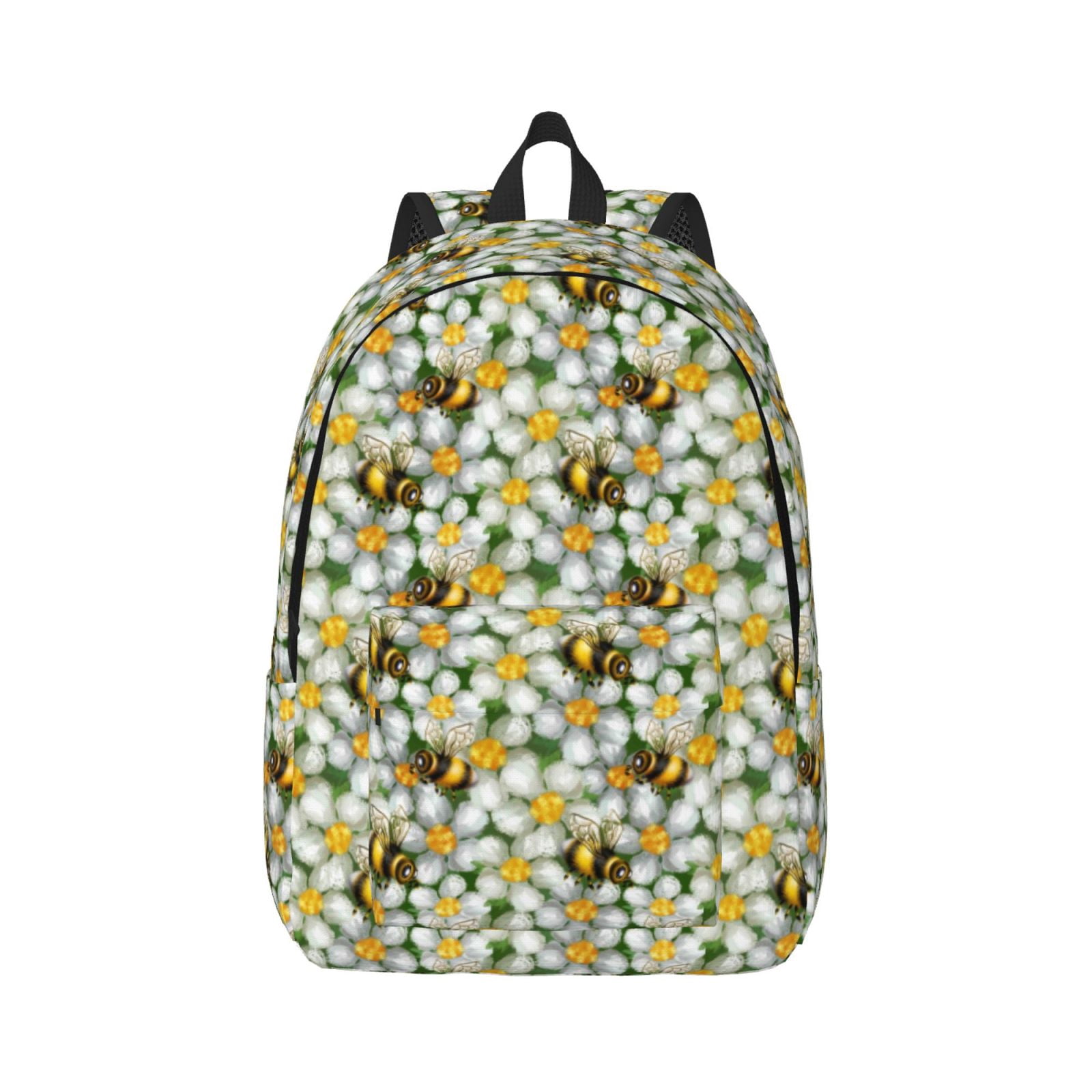 Daiia Bees and Flower Vintage Canvas Backpack for Men and Women ,Hiking ...