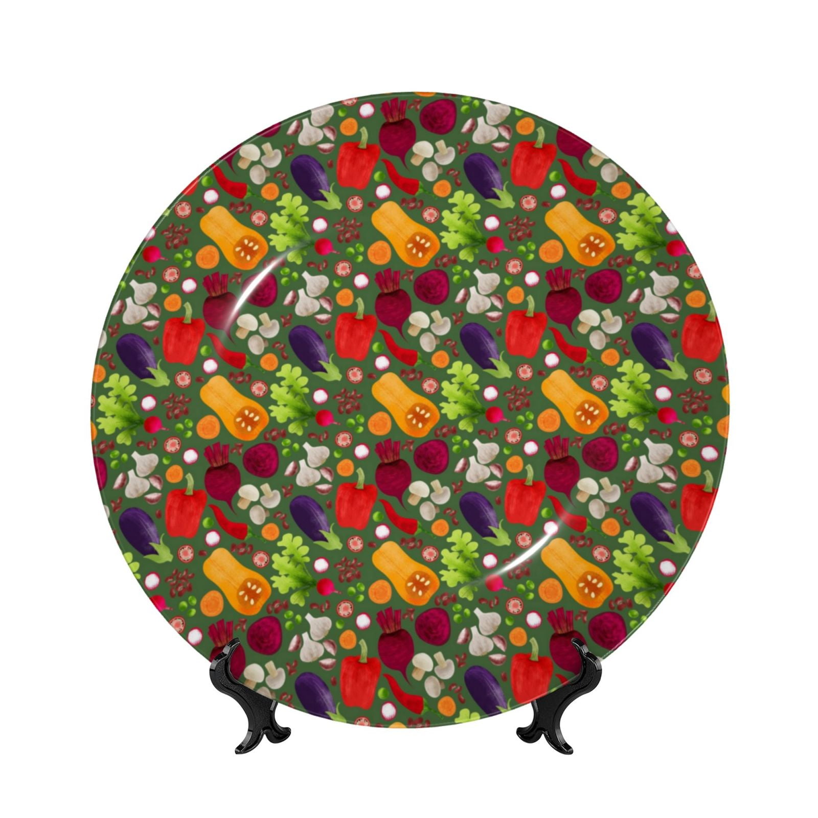 Daiia Begetable Printed Pattern Ceramic Plate Dinner Plates Bone China ...