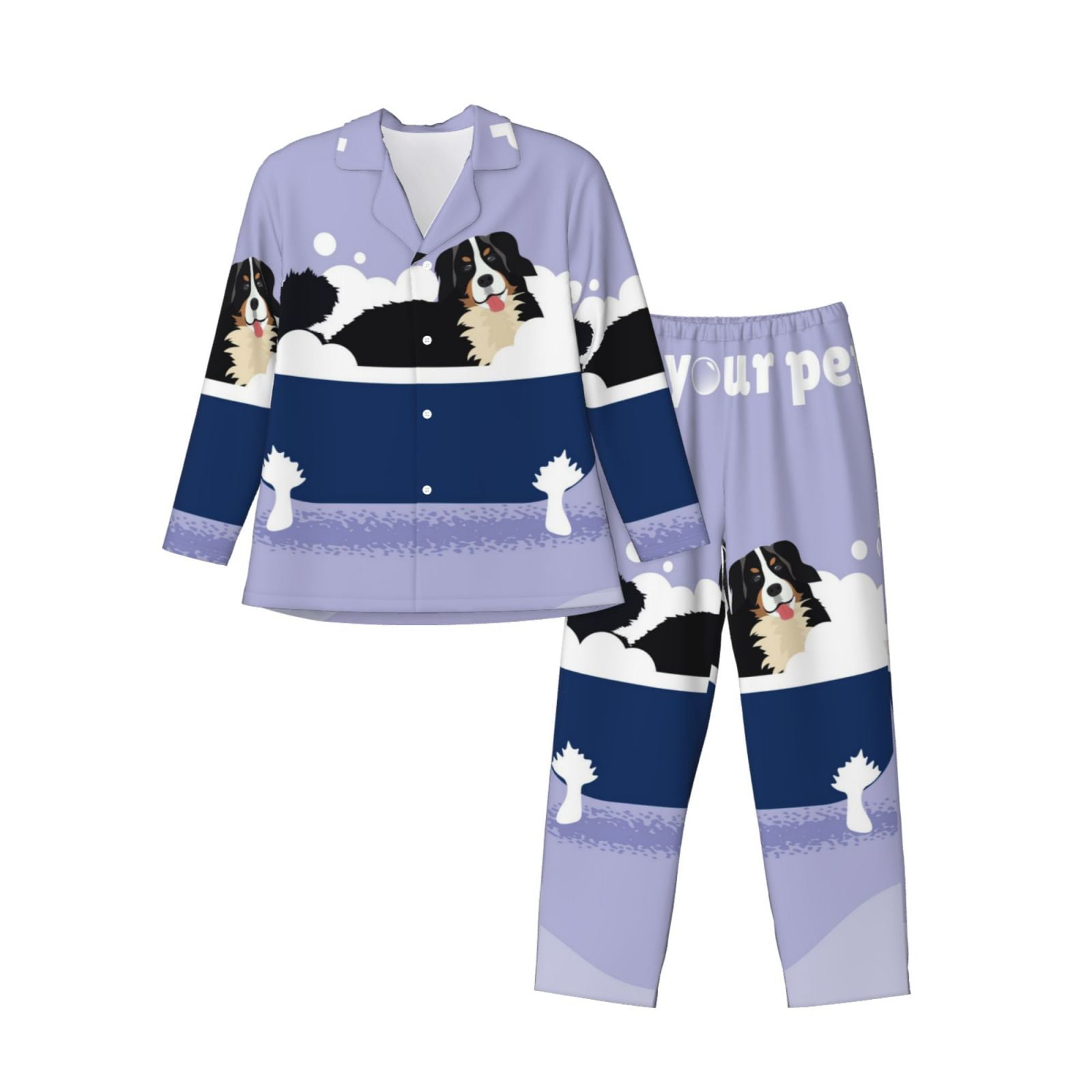 Daiia Bernese Mountain Dog Sitting Bath Tub for Men's Long-Sleeved ...