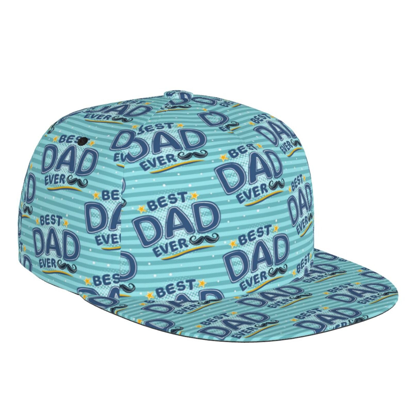 Daiia Best Dad Ever print Flat Bill Hats Flat Brim Trucker Cap Baseball ...